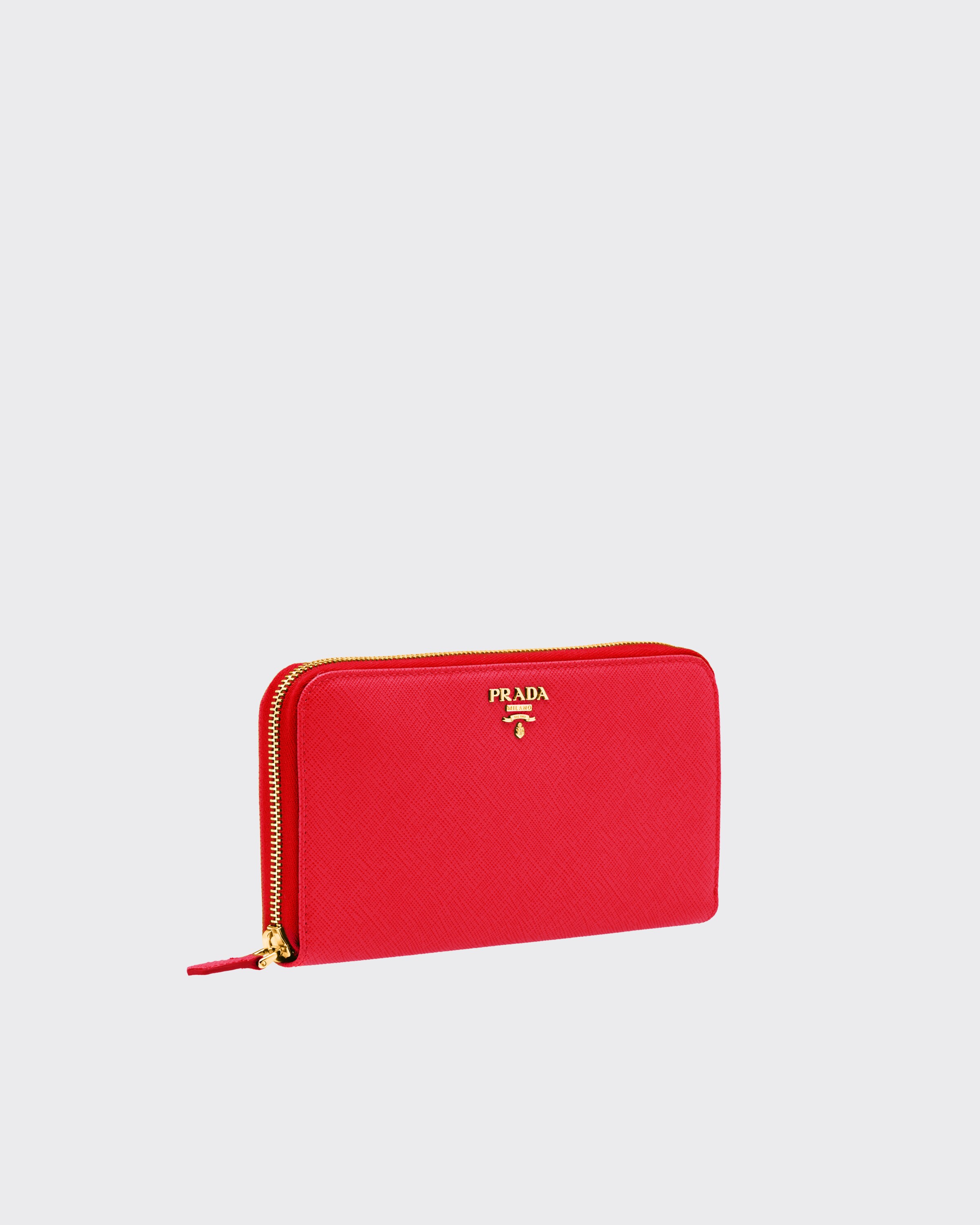 Fiery Red Large Saffiano Leather Wallet | PRADA