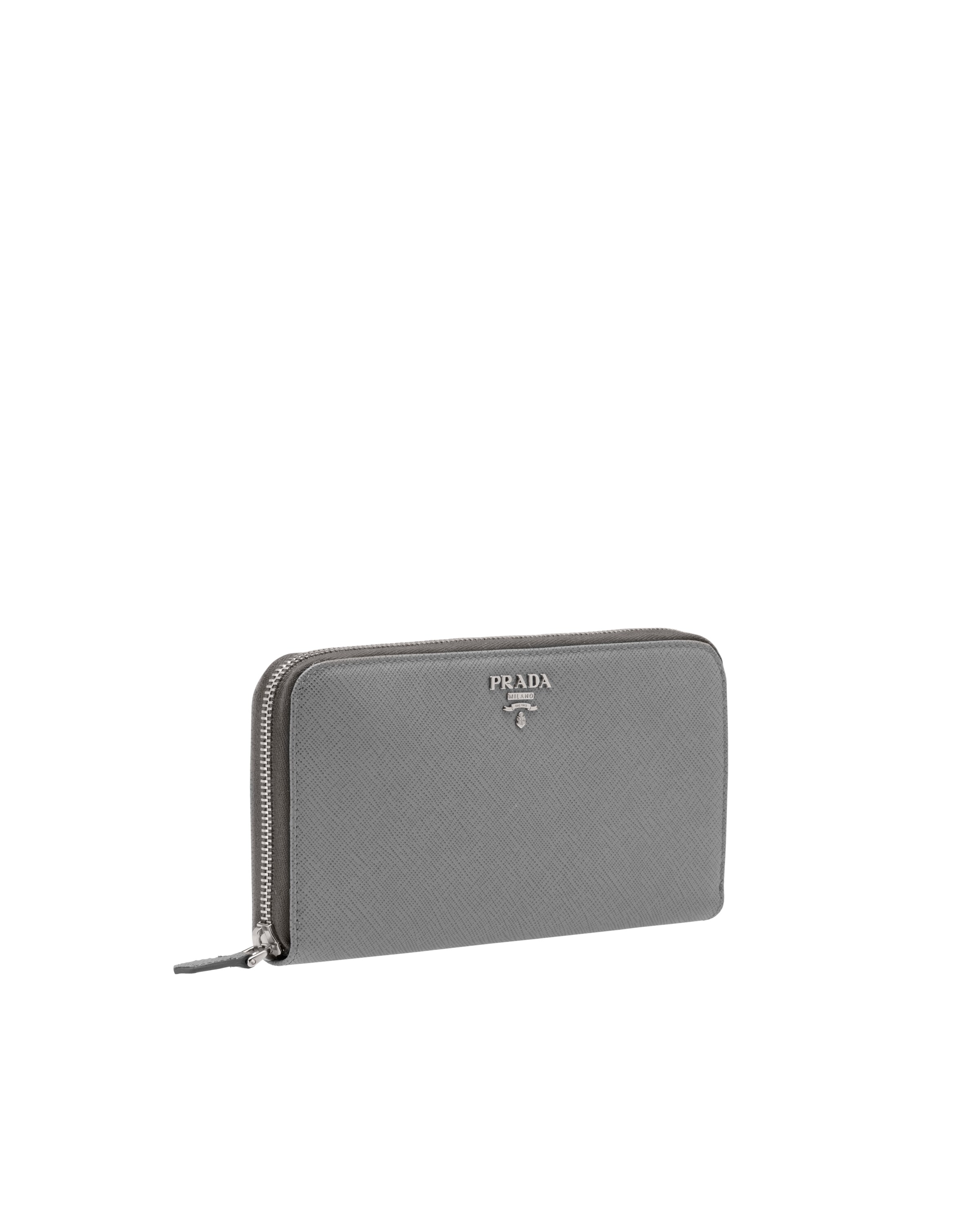Marble Gray Large Saffiano Leather Wallet | Prada