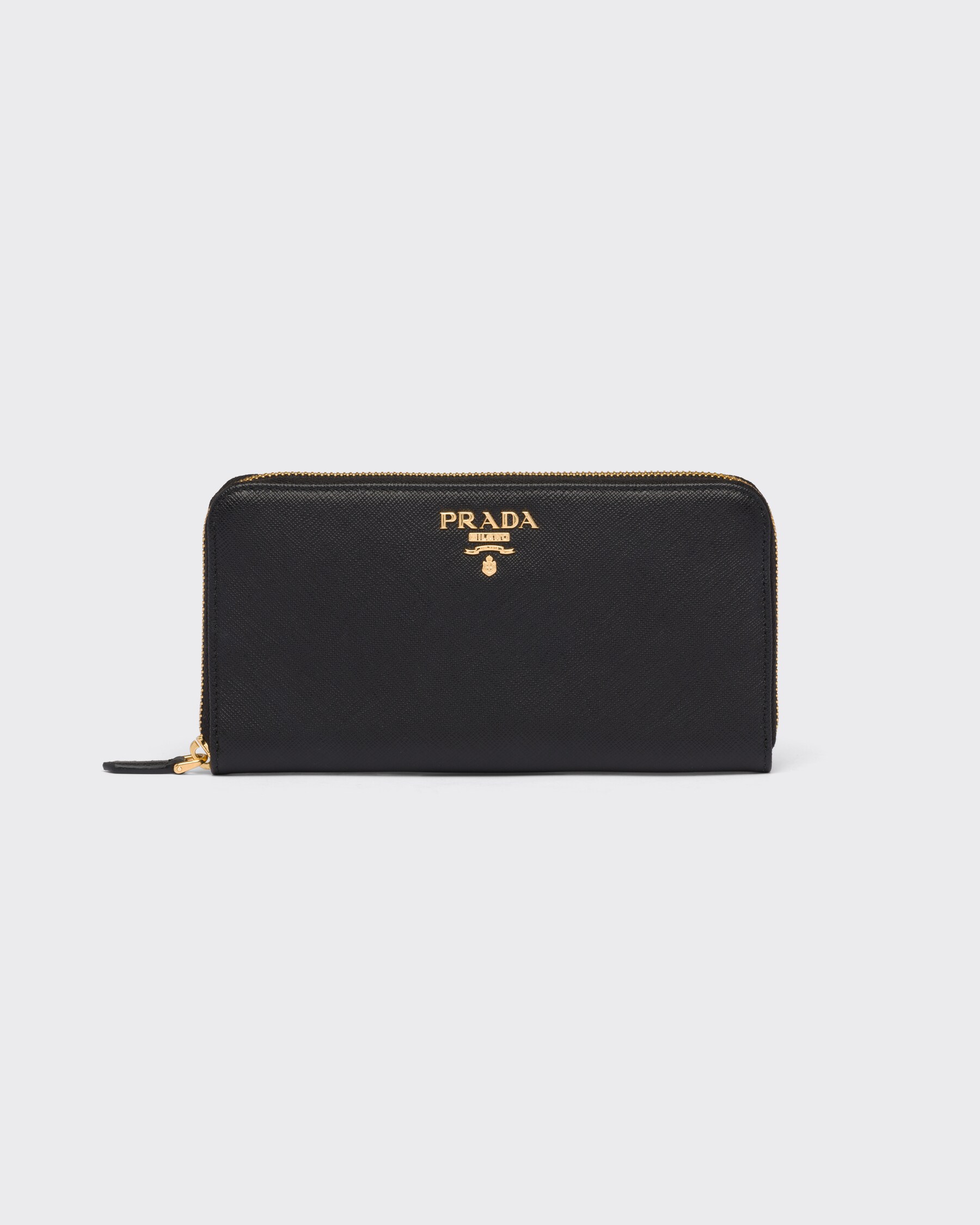 Black/hibiscus Large Saffiano Leather Wallet | PRADA