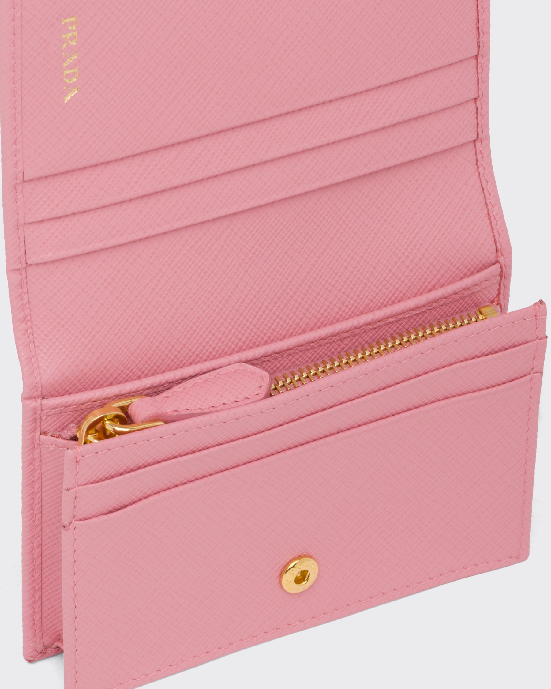 Petal Pink Small Saffiano Leather Wallet | PRADA