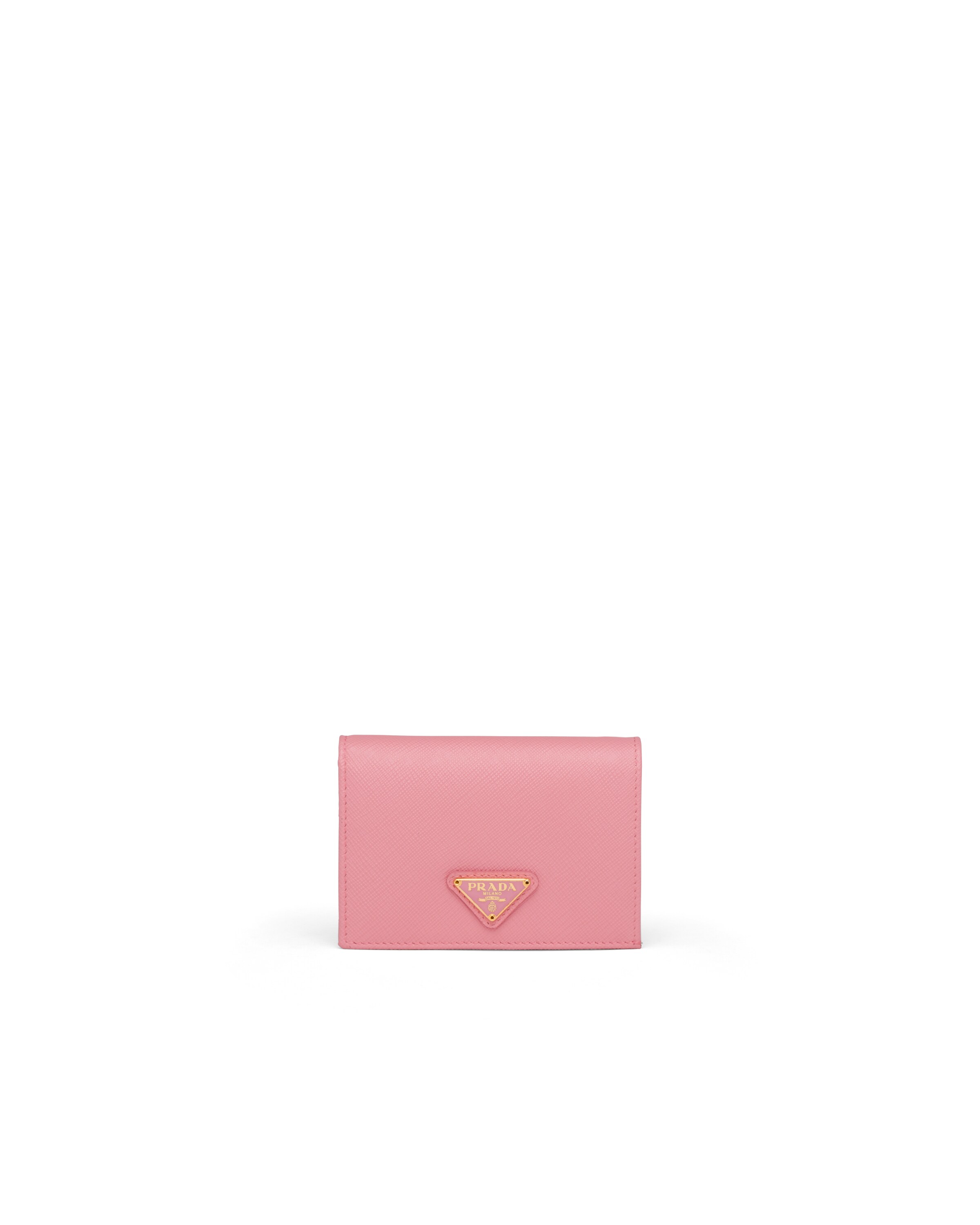 Petal Pink Small Saffiano Leather Wallet | Prada