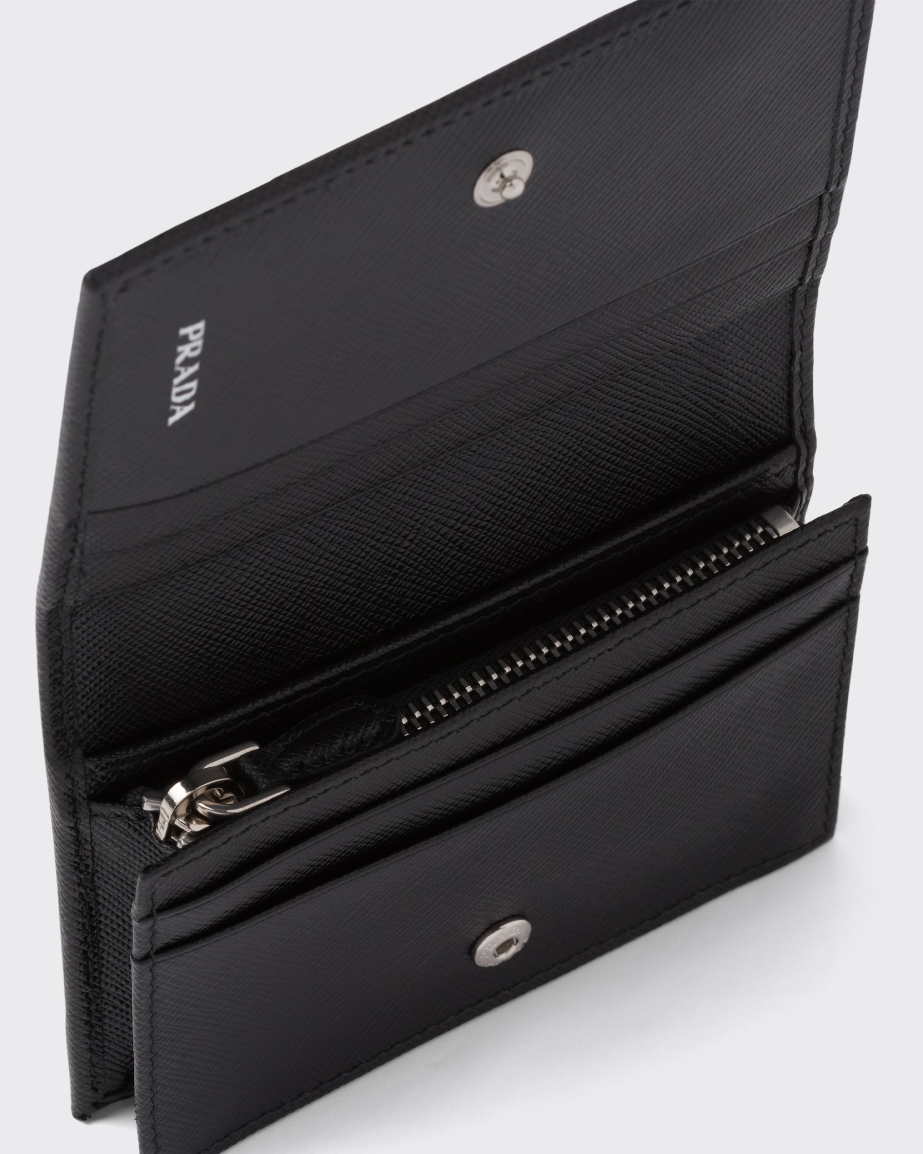Black Small Saffiano Leather Wallet | PRADA