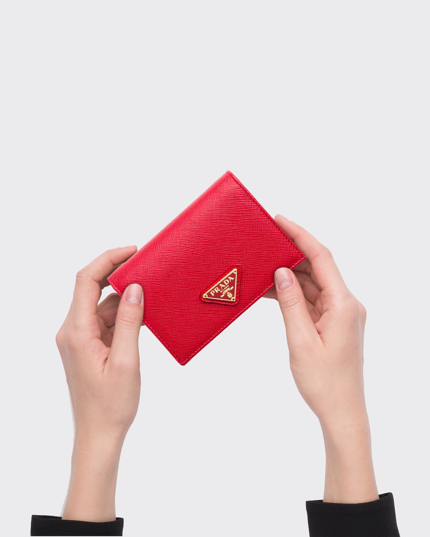 Fiery Red Small Saffiano Leather Wallet | PRADA