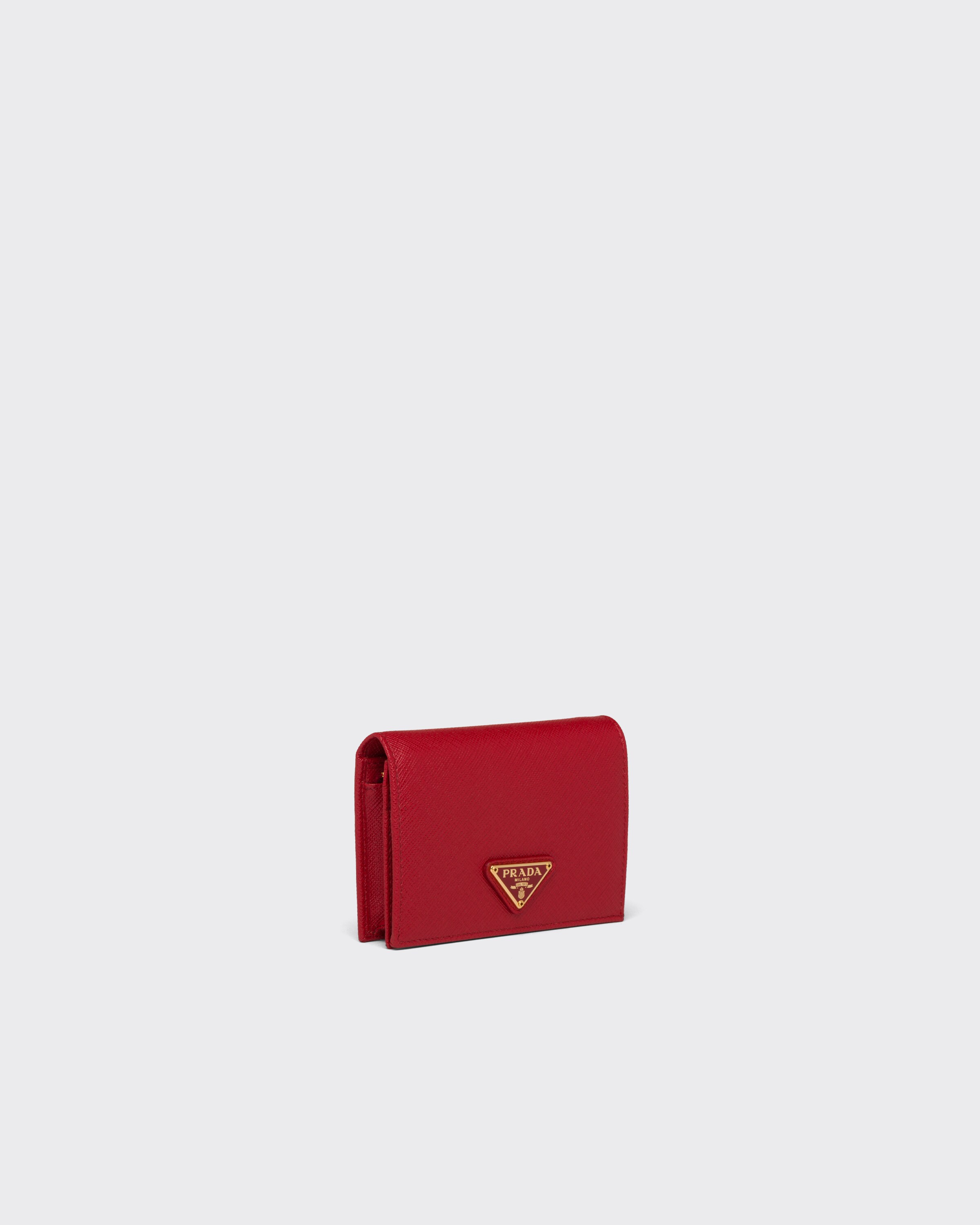 Fiery Red Small Saffiano Leather Wallet | PRADA
