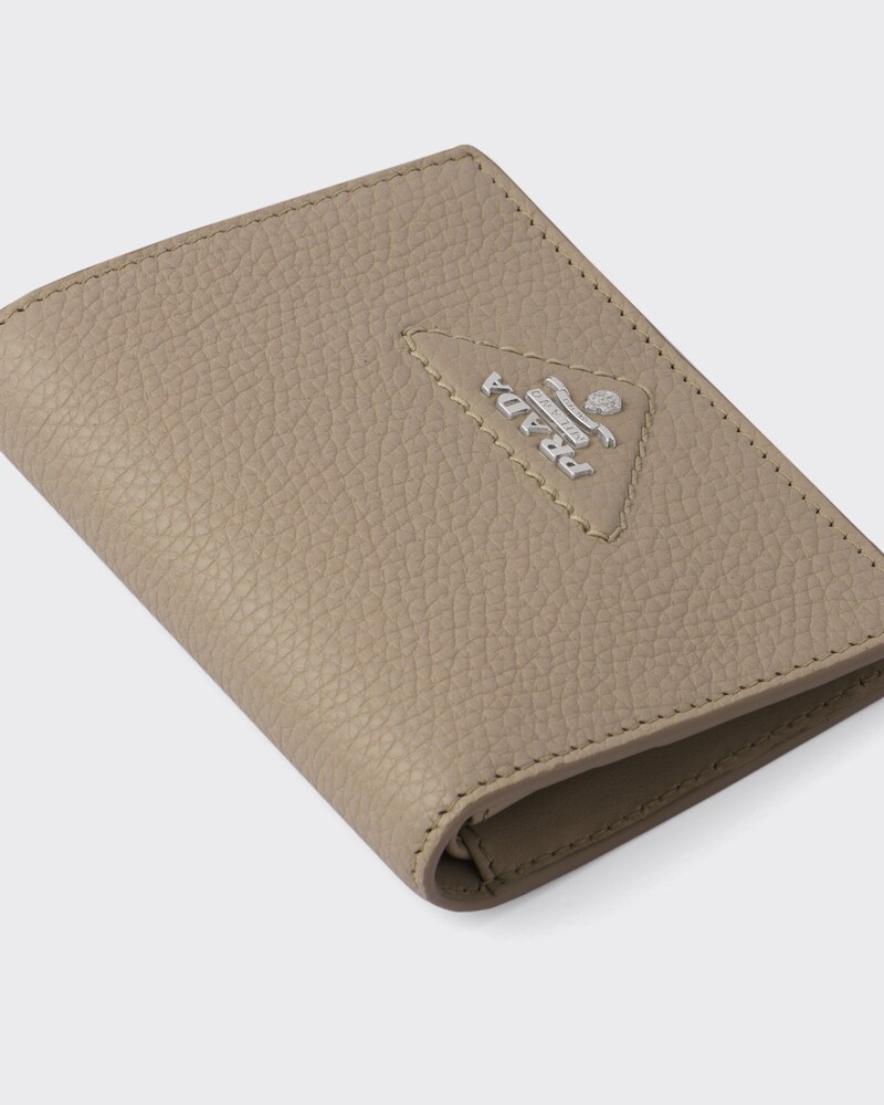 Clay Grey Small Leather Wallet | PRADA
