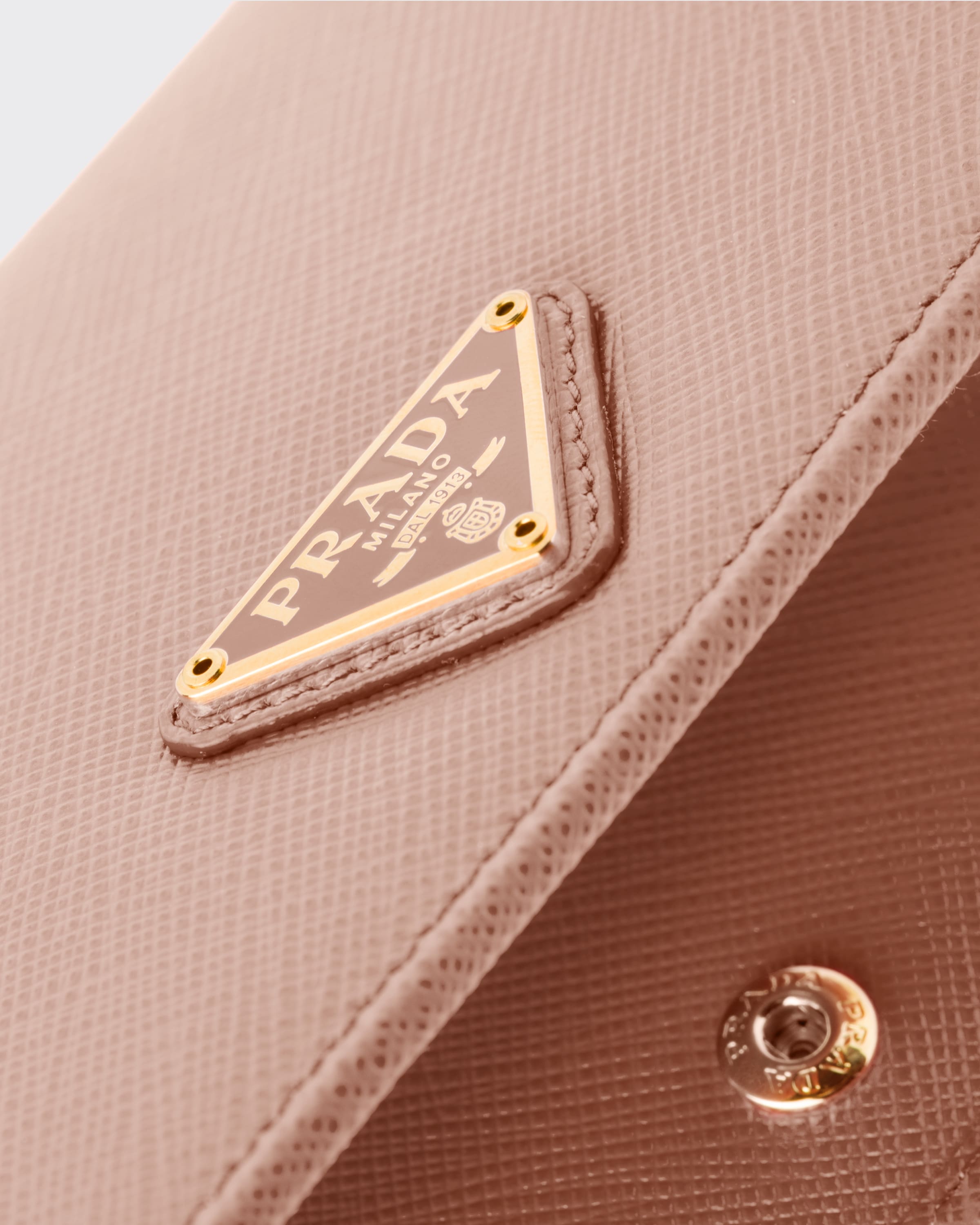 Powder Pink Small Saffiano Leather Wallet | PRADA