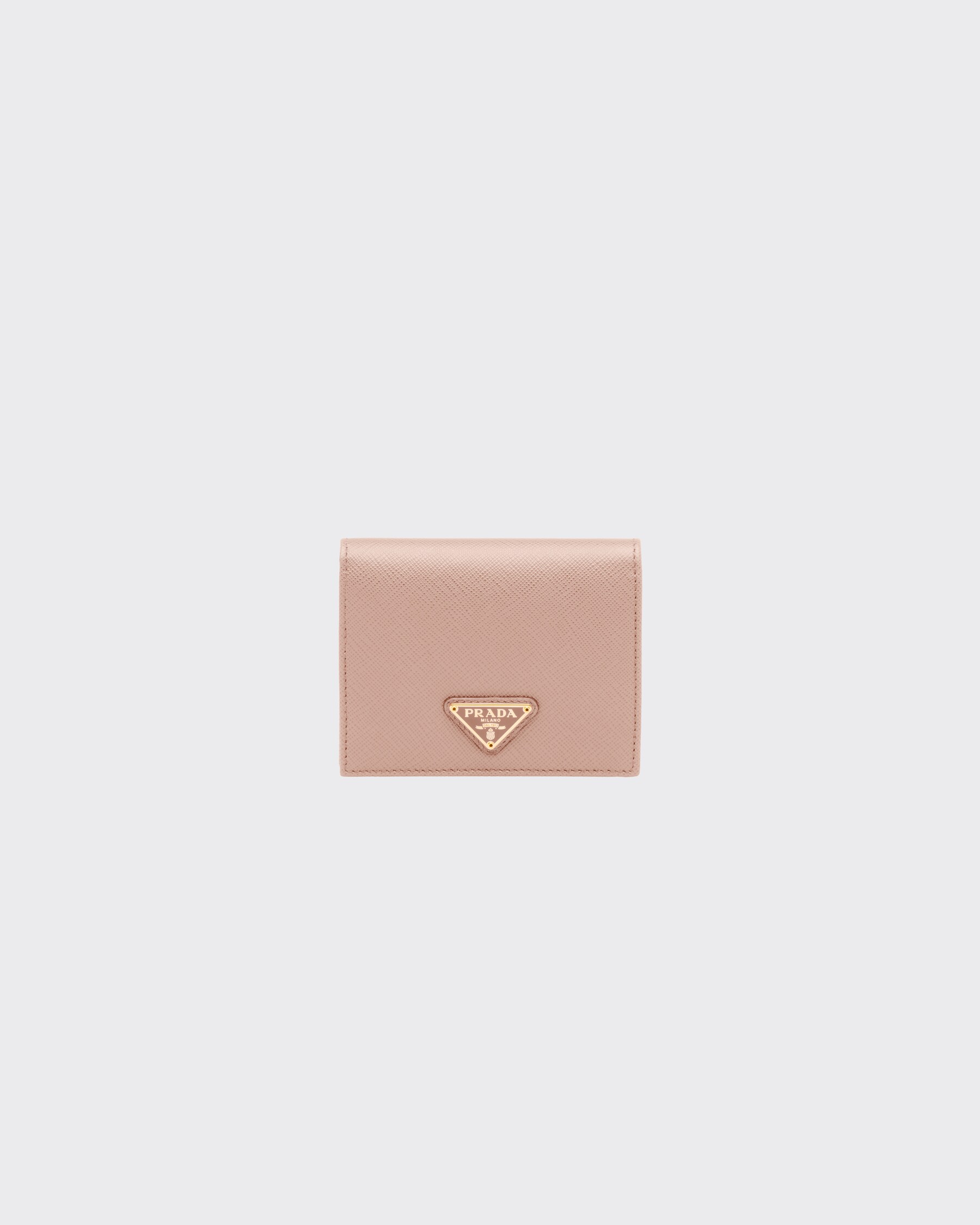 Powder Pink Small Saffiano Leather Wallet | PRADA