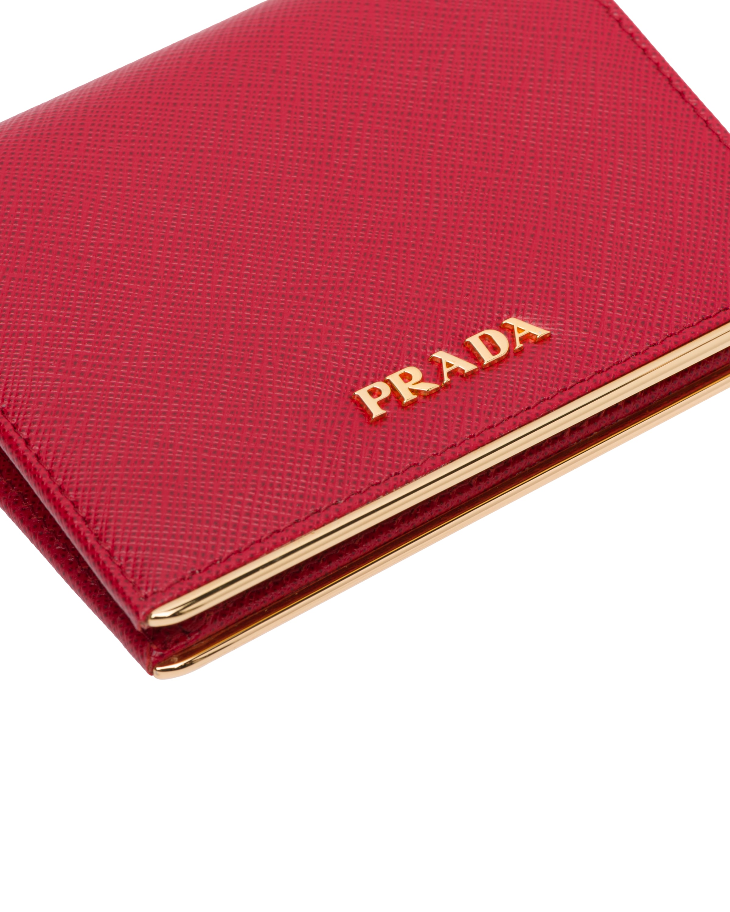 Fiery Red Small Saffiano Leather Wallet | Prada
