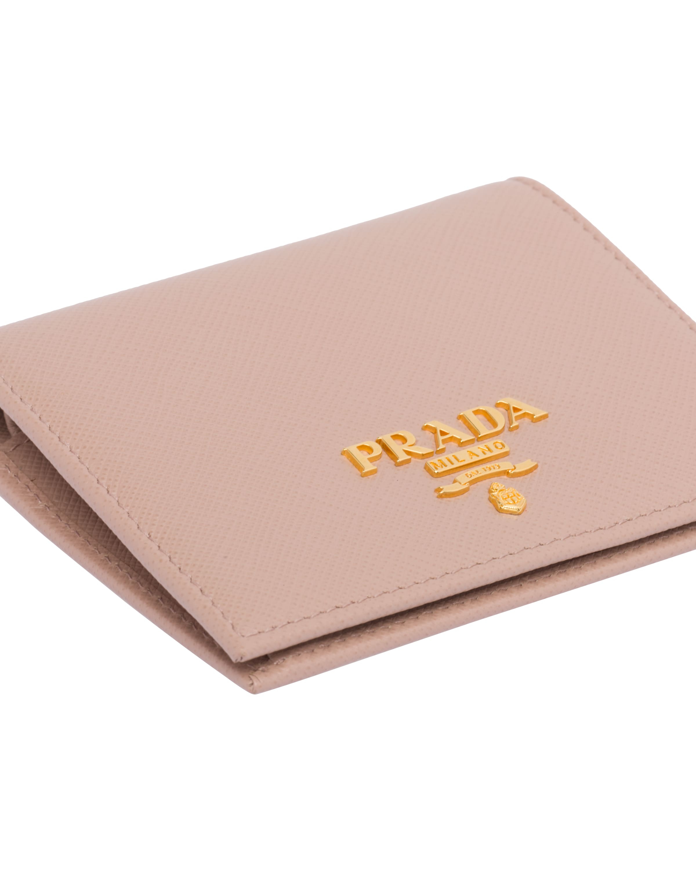 Powder Pink Small Saffiano Leather Wallet | Prada