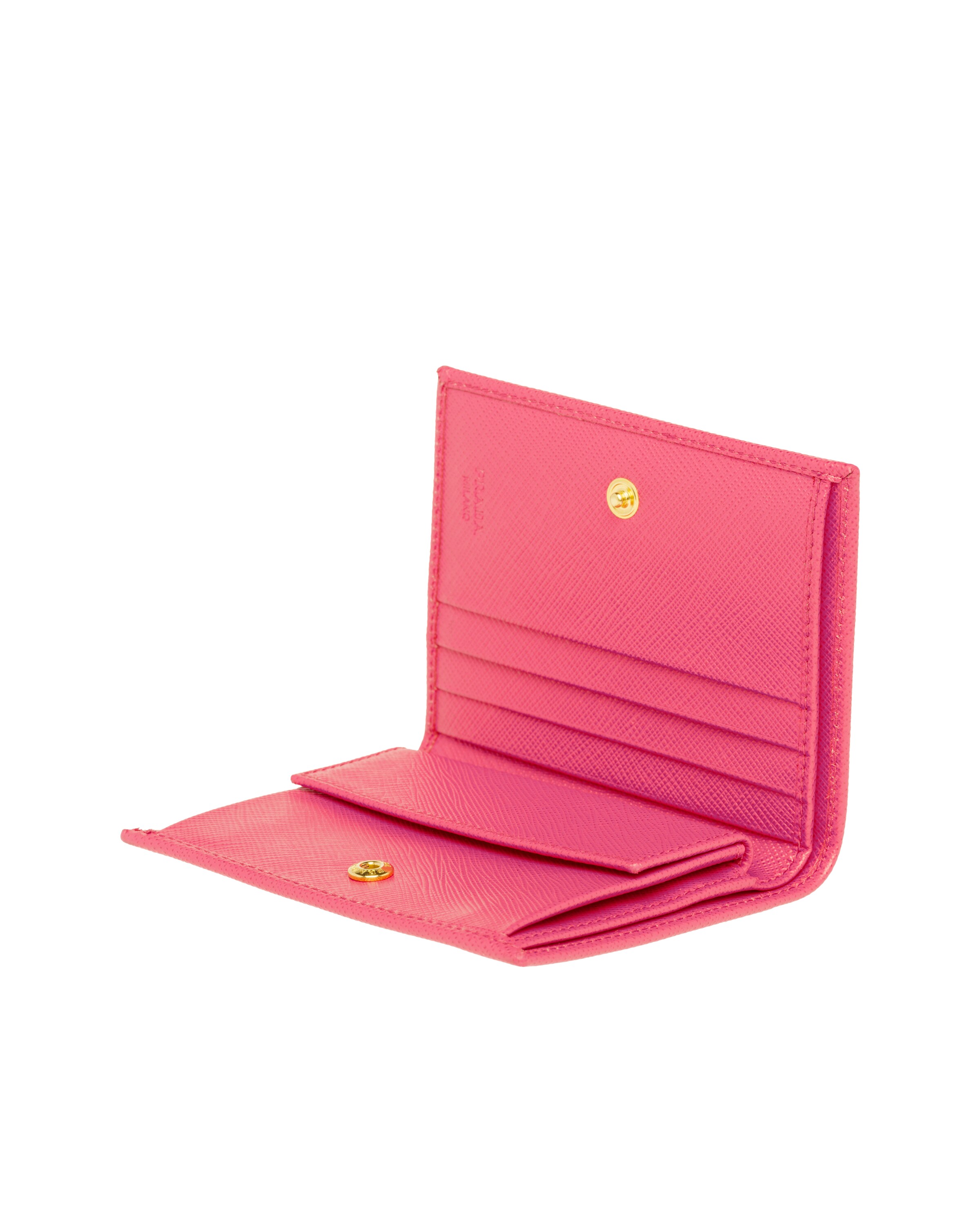 Peony Pink Small Saffiano Leather Wallet | Prada