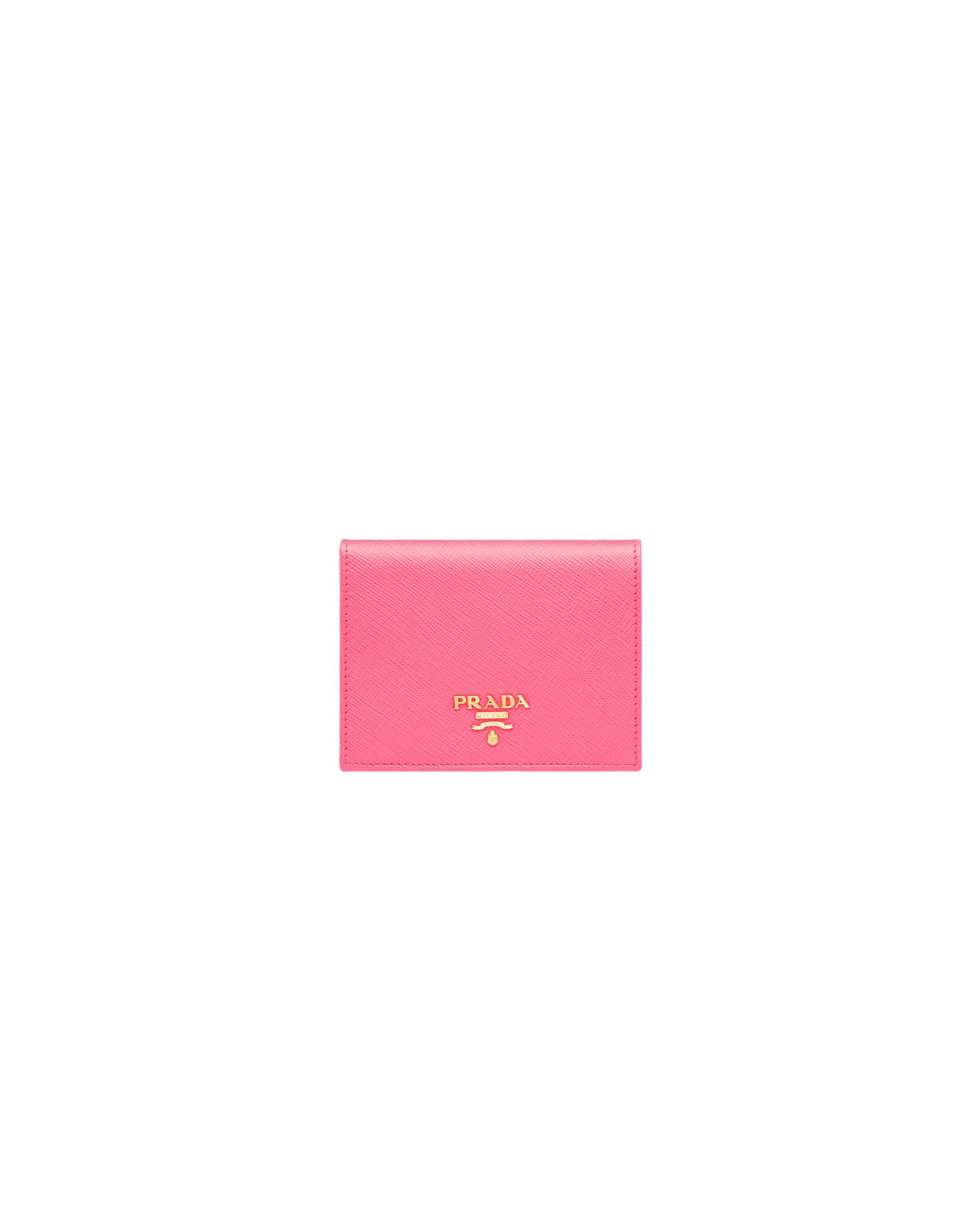 Peony Pink Small Saffiano Leather Wallet | Prada