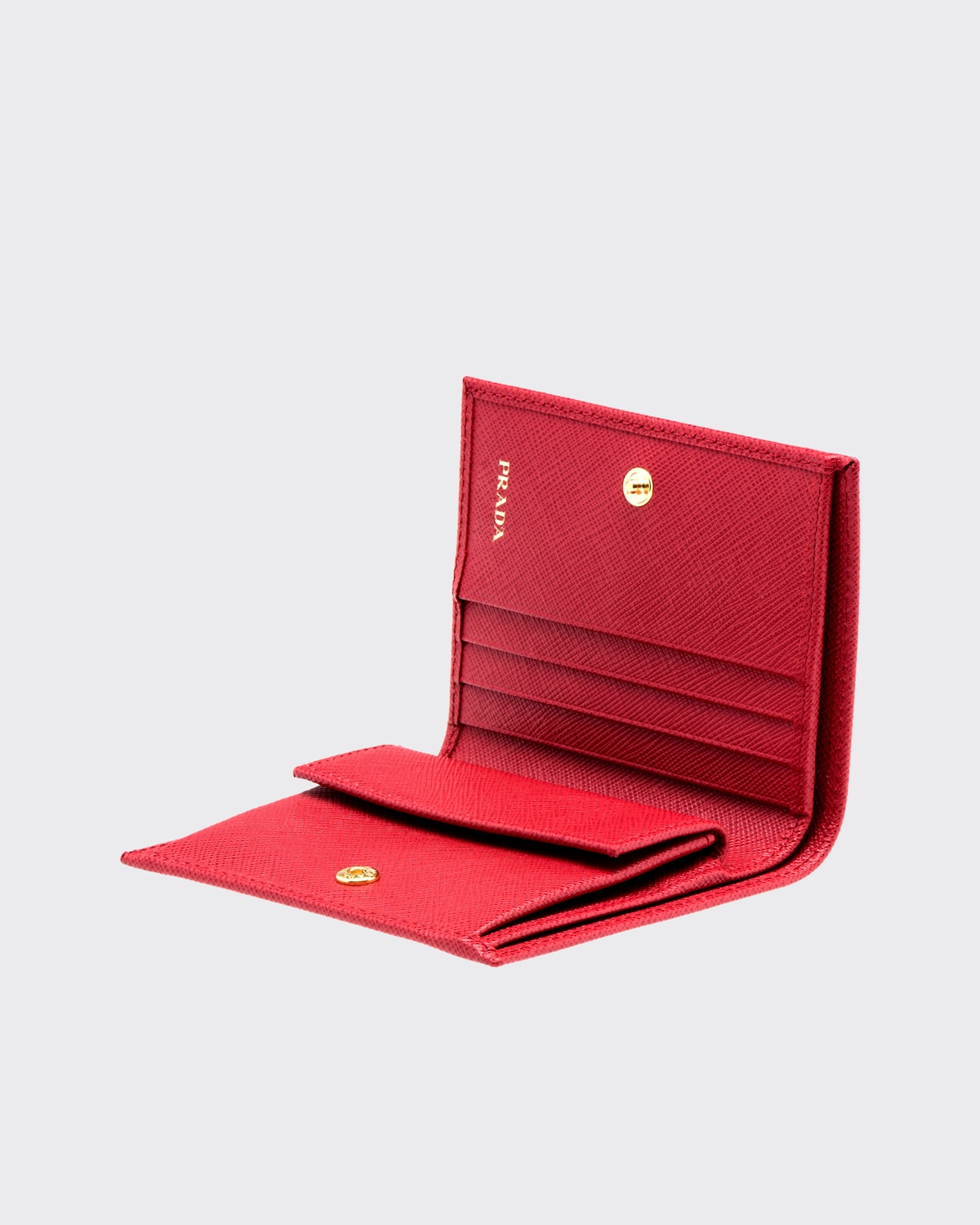Fiery Red Small Saffiano Leather Wallet | PRADA
