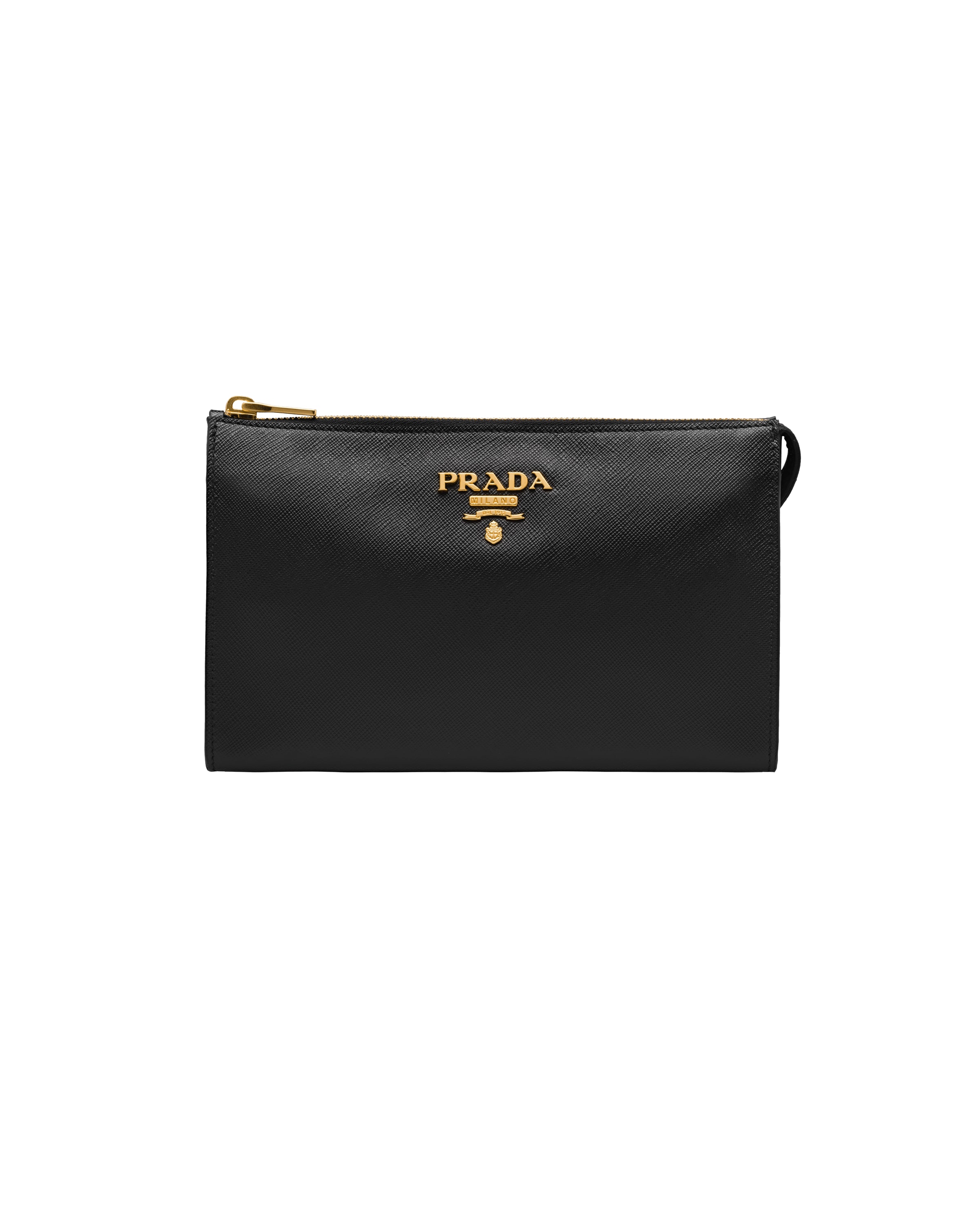 Black Saffiano leather clutch | Prada
