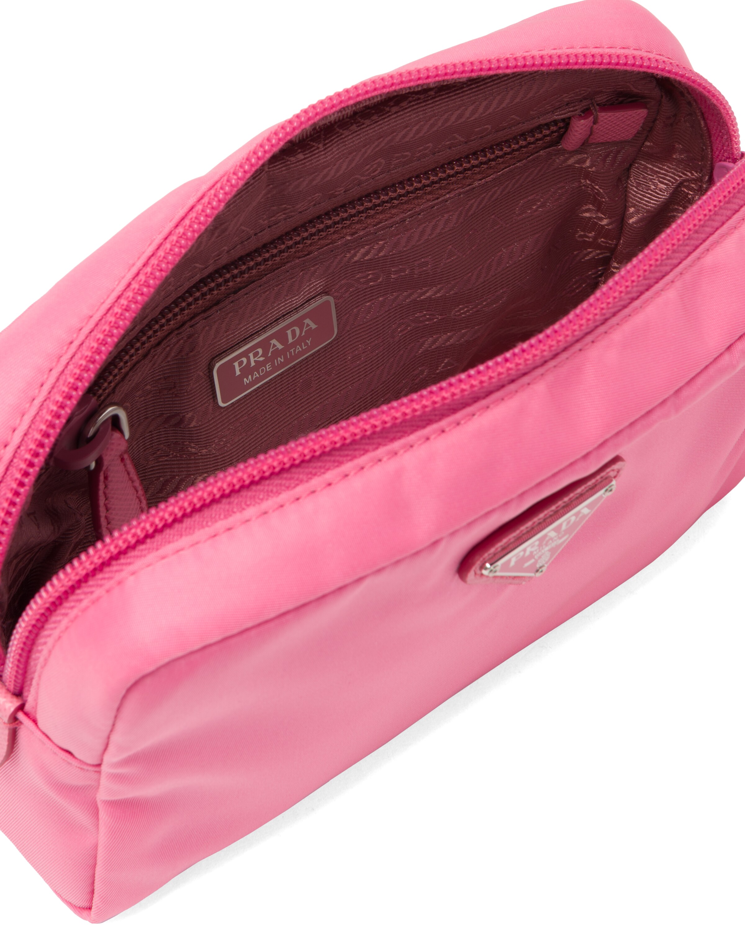 Begonia Pink Nylon Pouch | Prada