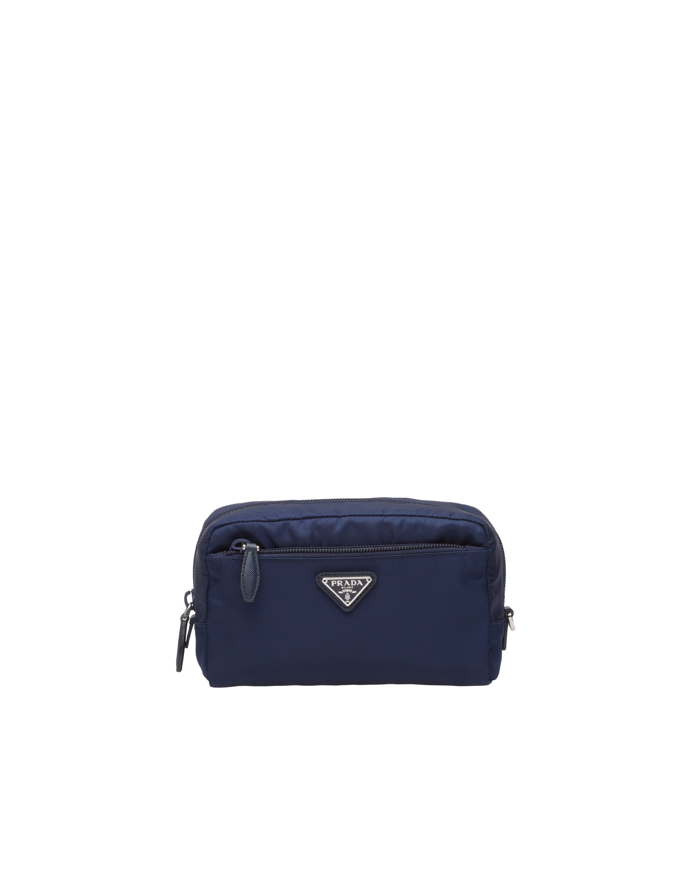 Baltic Blue Fabric Cosmetic Pouch | Prada