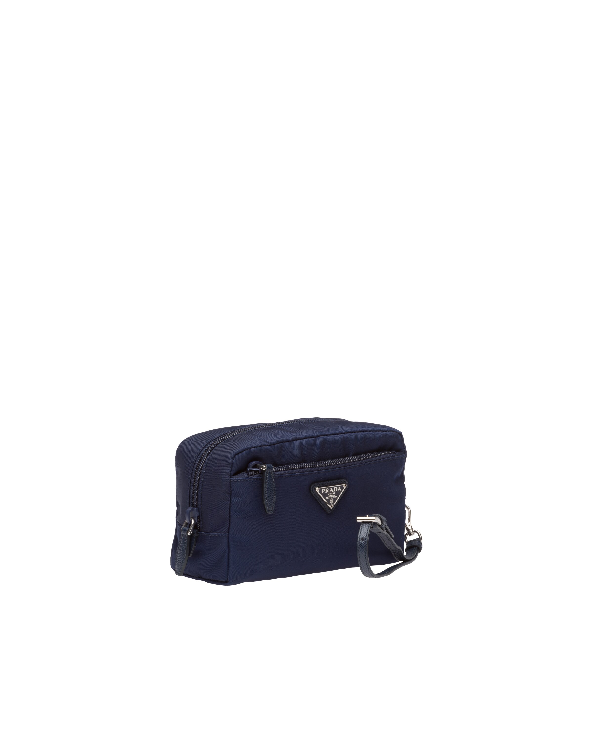 Baltic Blue Fabric Cosmetic Pouch | Prada