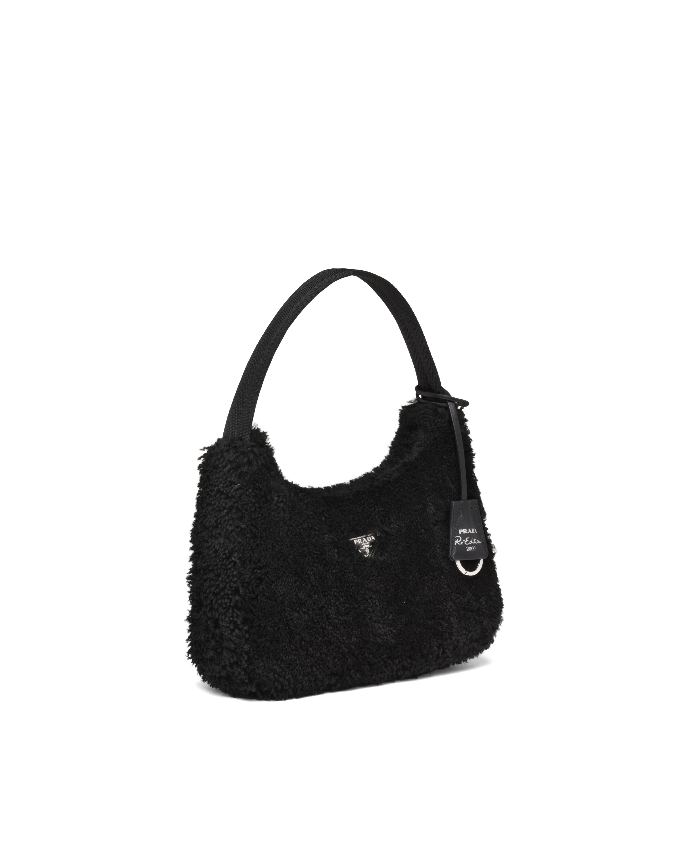 Black Re-Edition 2000 shearling mini-bag | Prada