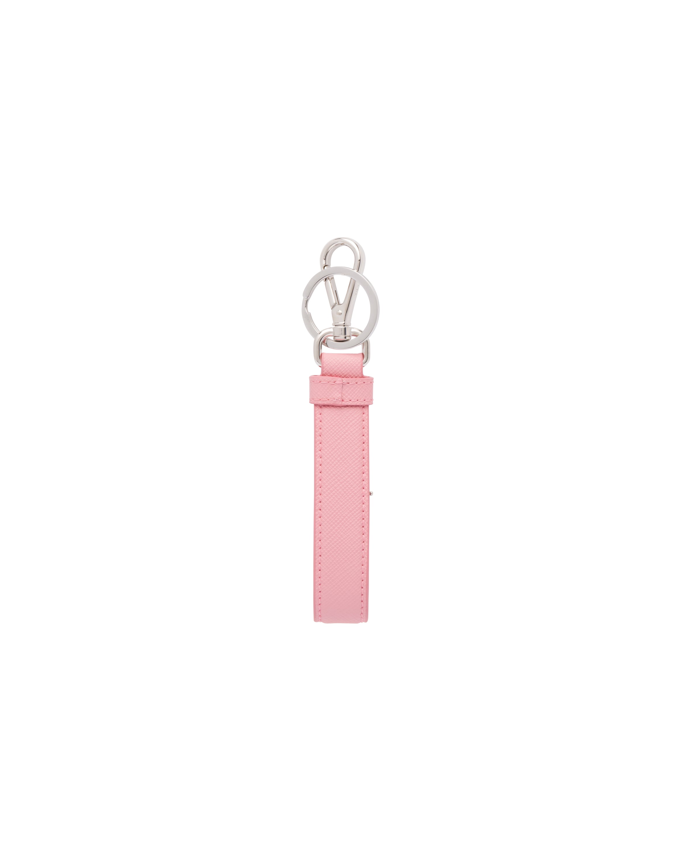 Petal Pink Saffiano Leather Keychain | Prada