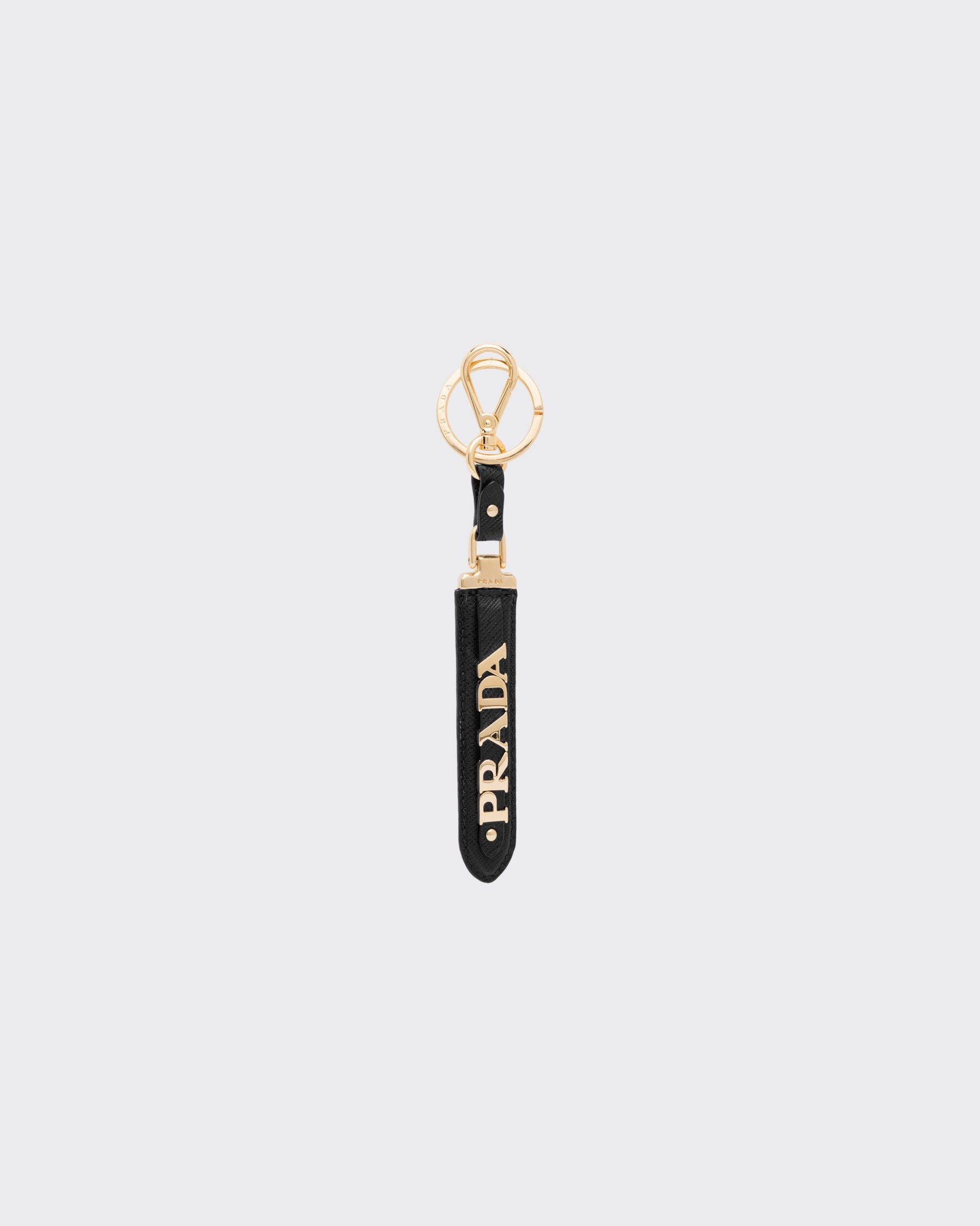 Black Saffiano Leather Keychain | PRADA