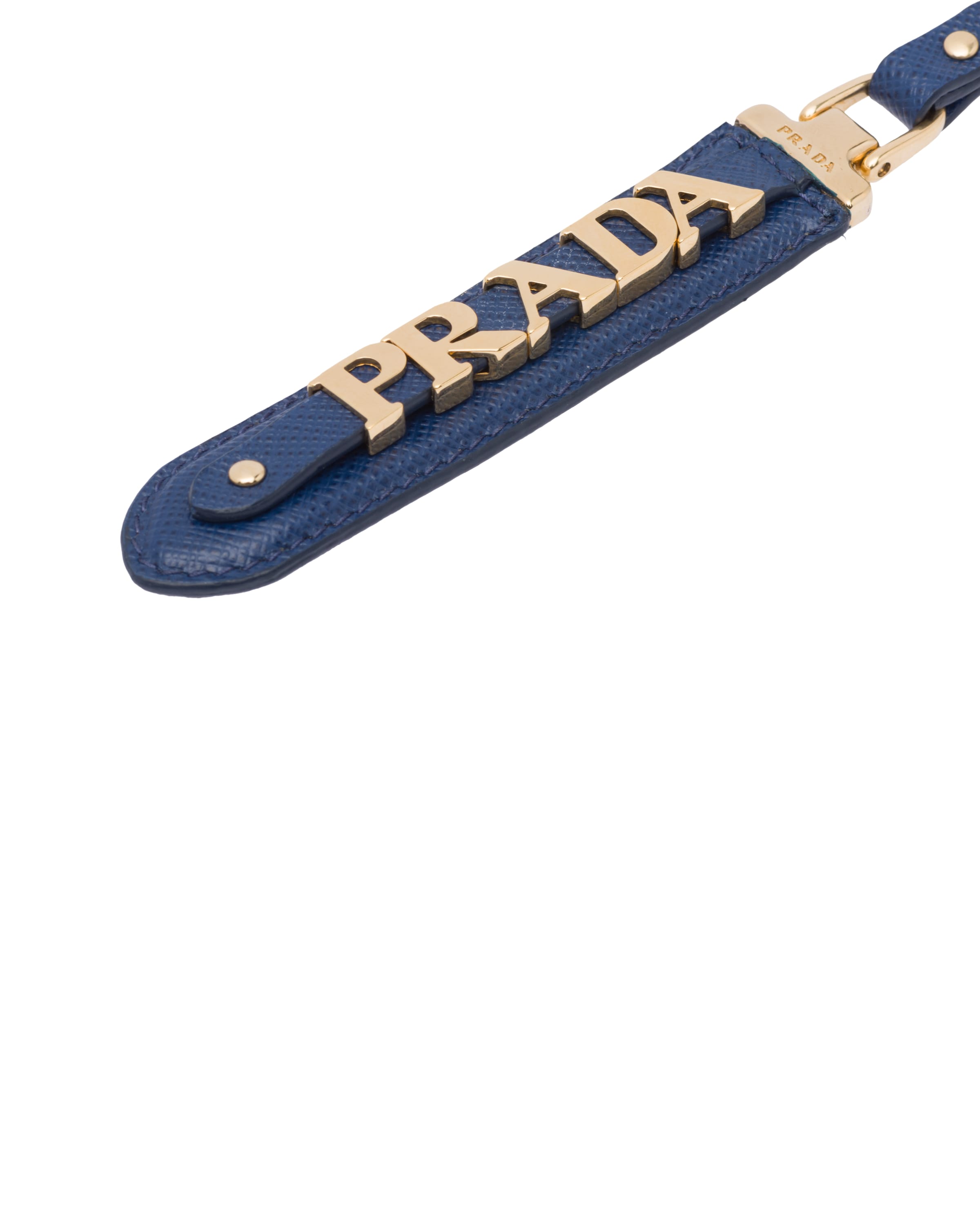 Bluette Saffiano Leather Keychain | Prada