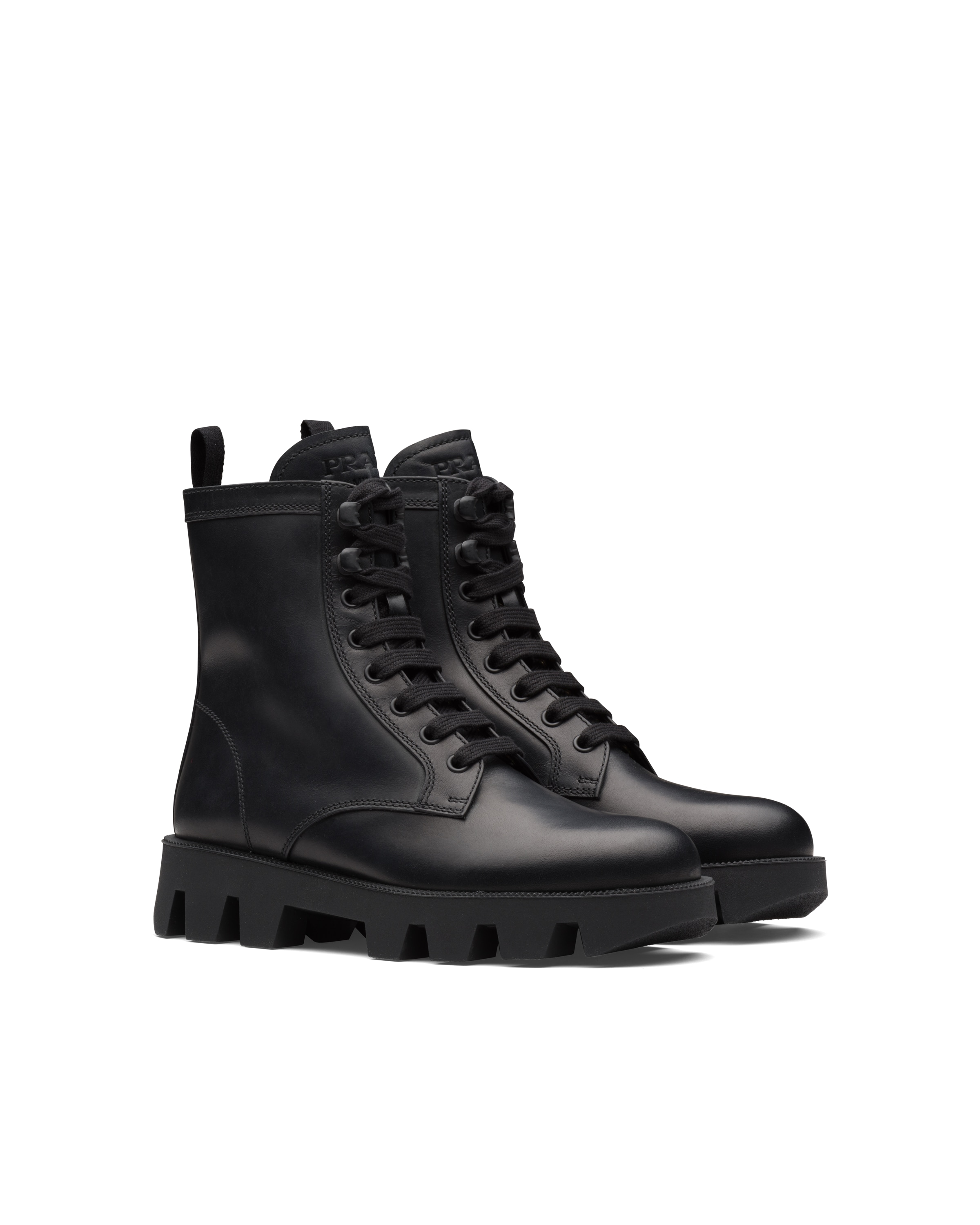 Bottines à lacets en cuir | Prada