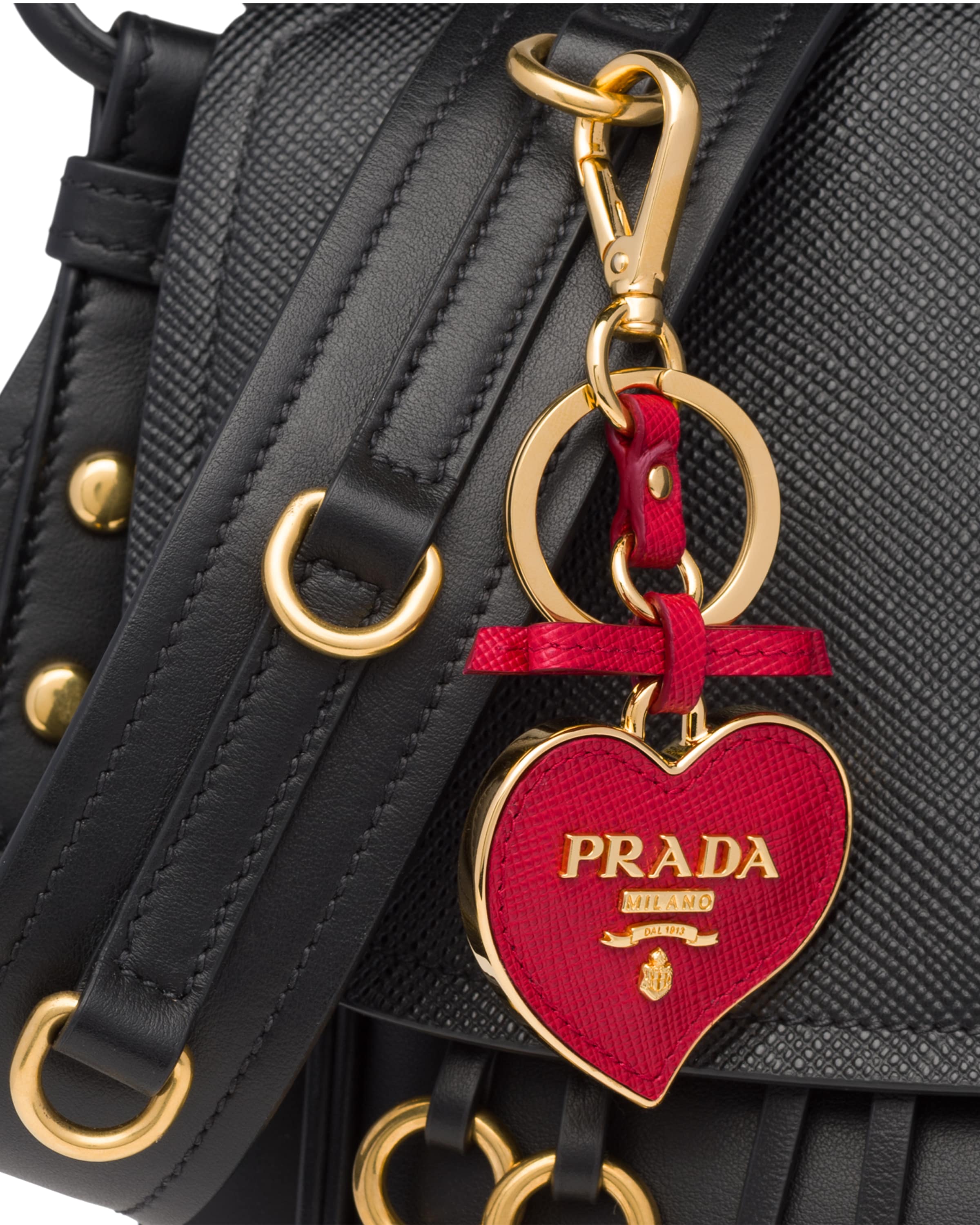 Fiery Red Saffiano And Metal Keychain Trick | Prada