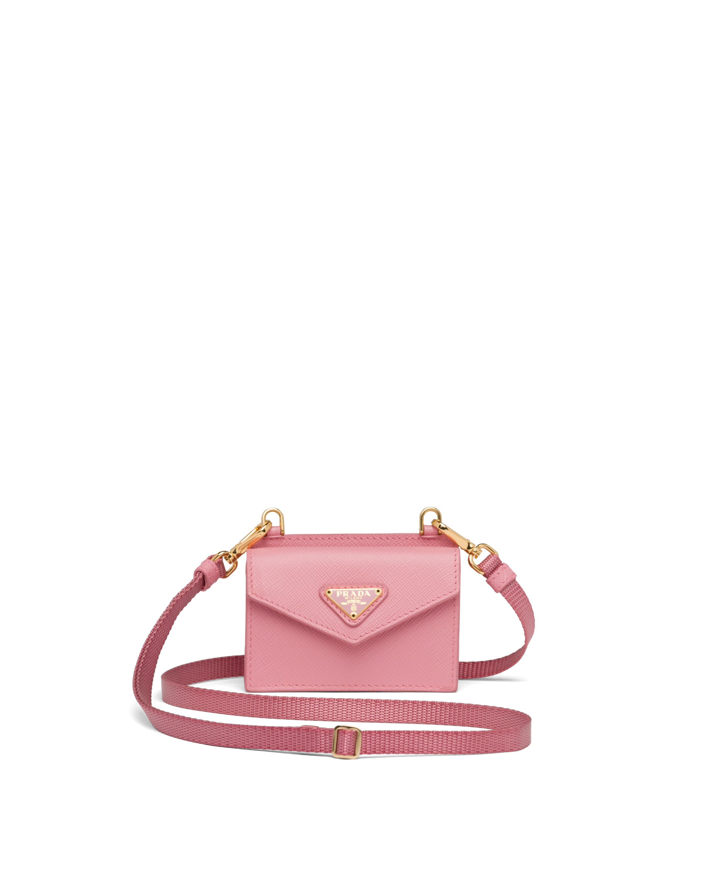 Petal Pink Saffiano Leather Card Holder | Prada