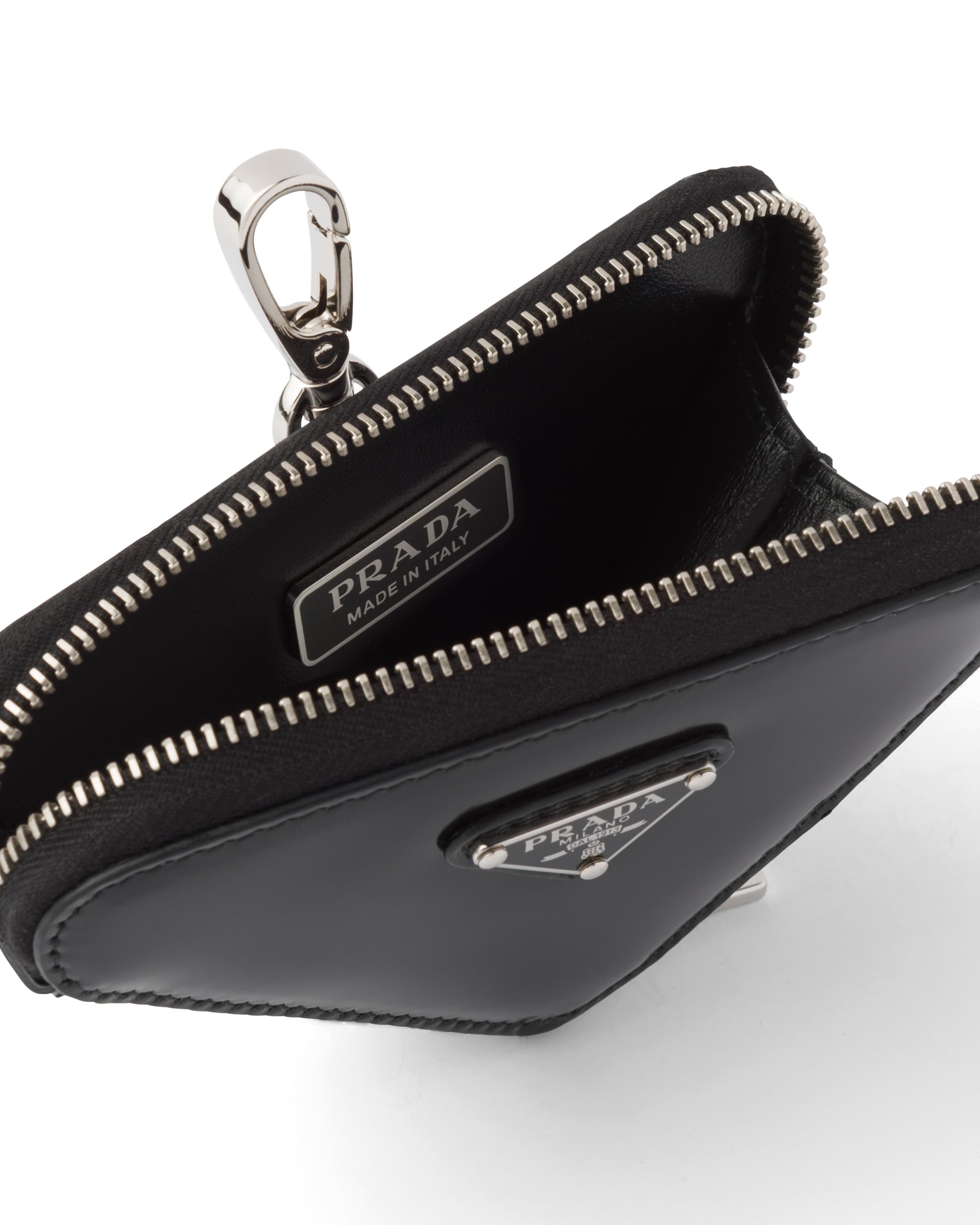 Brushed leather triangle mini-pouch | Prada