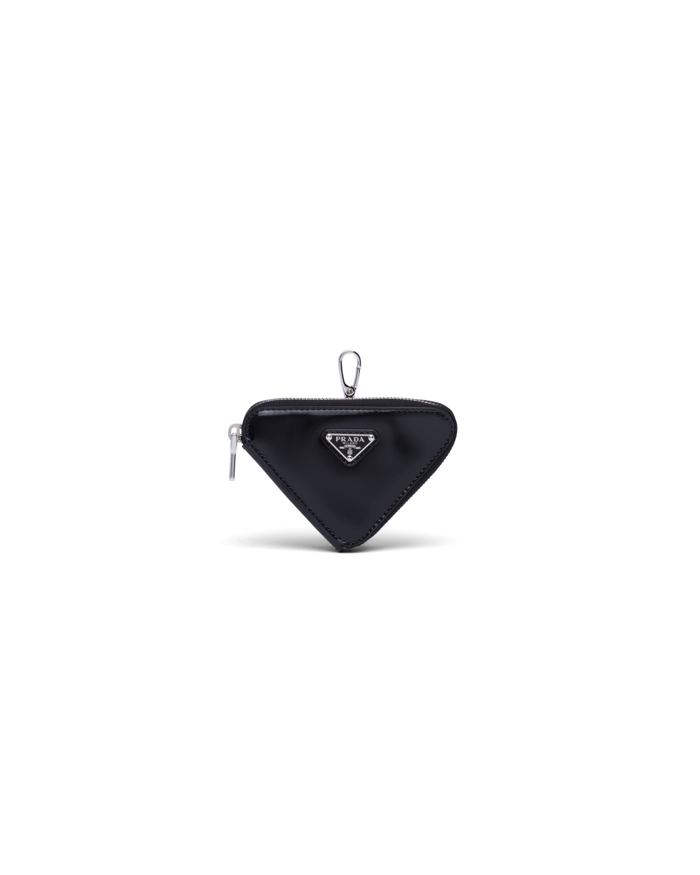 Brushed leather triangle mini-pouch | Prada