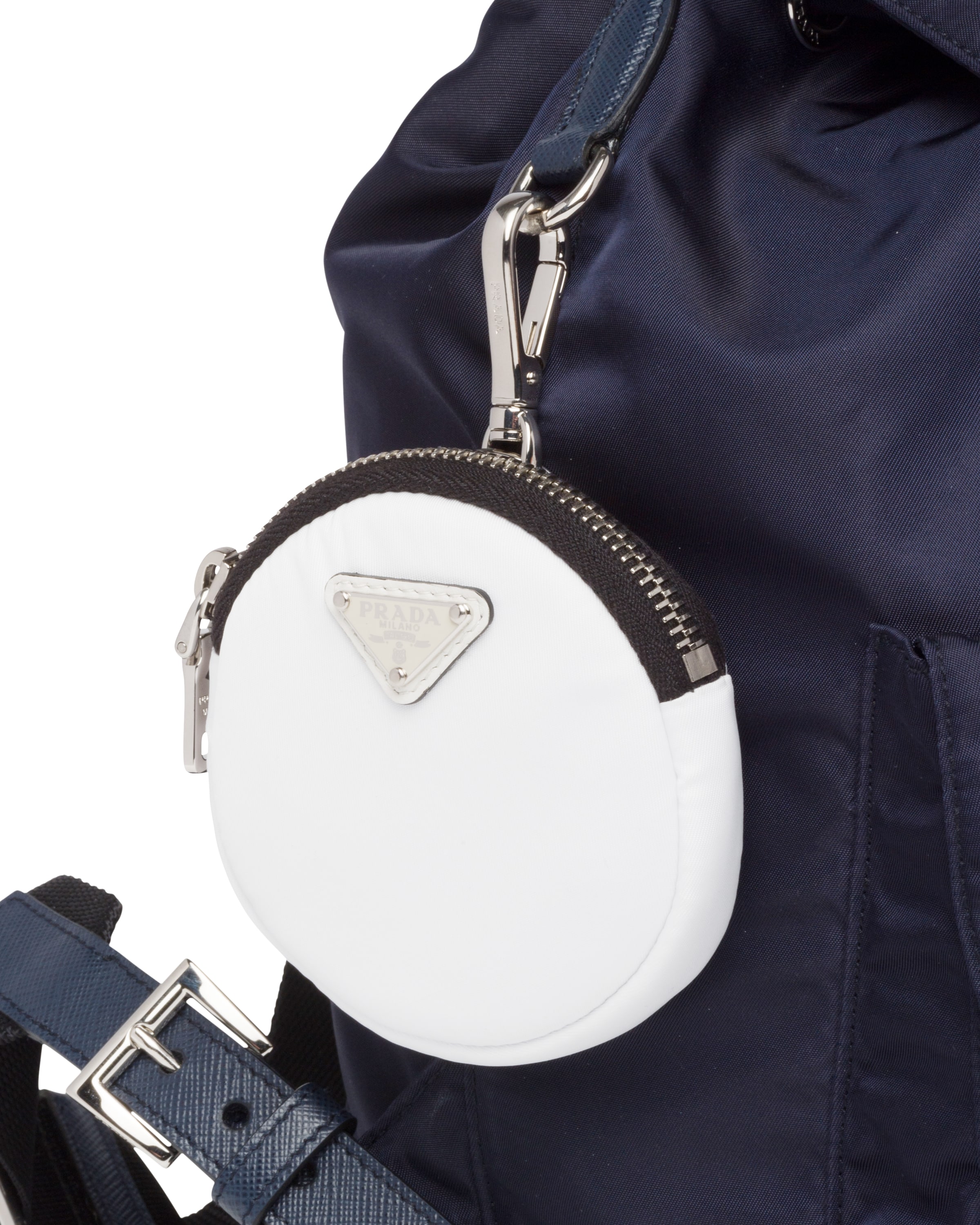 Nylon mini pouch with snap-hook | Prada