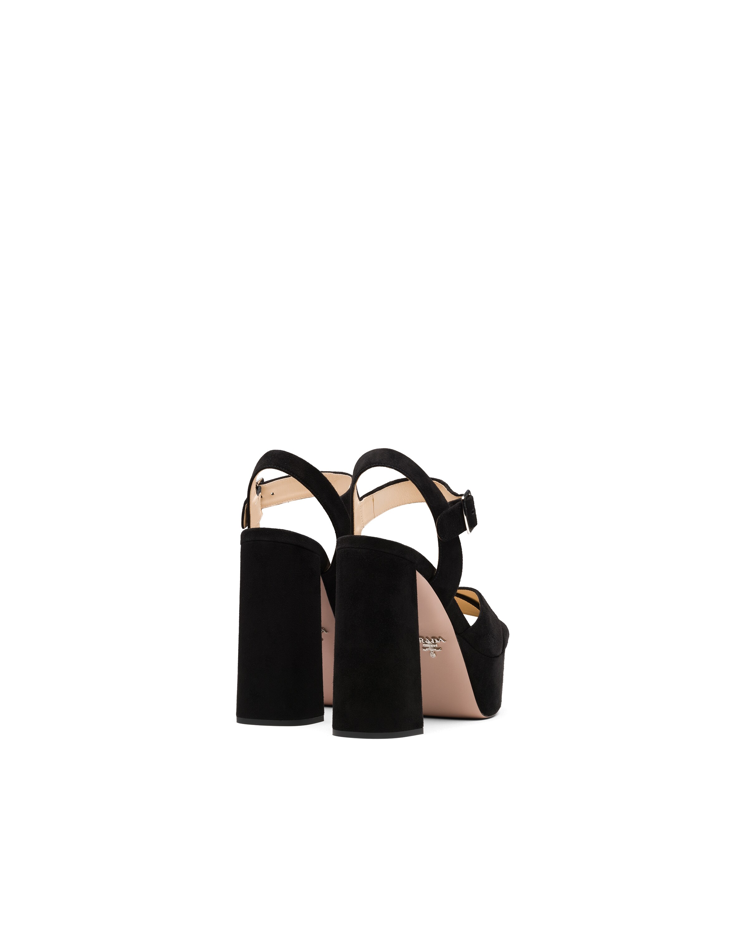 Black Suede platform sandals | Prada
