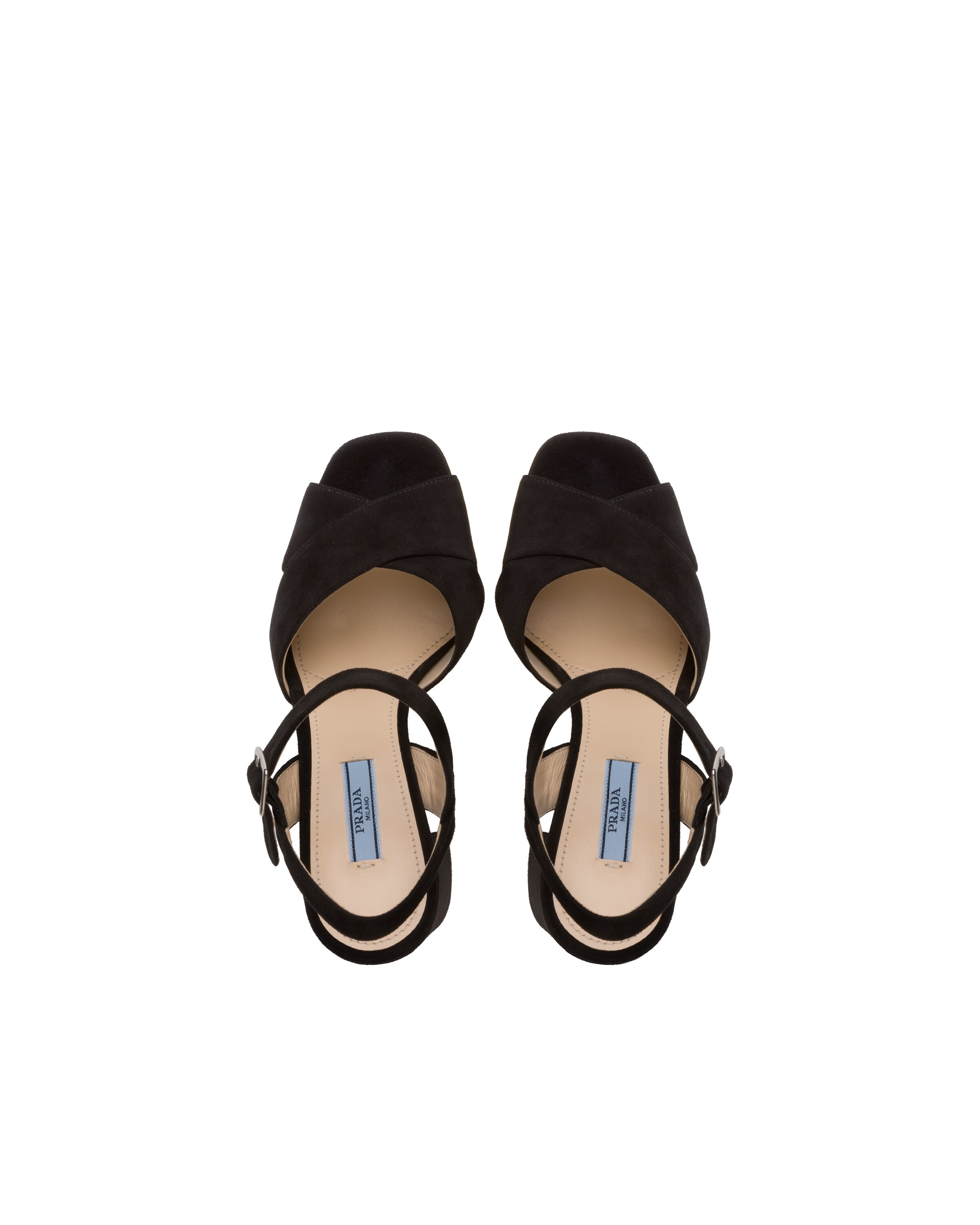 Black Suede platform sandals | Prada
