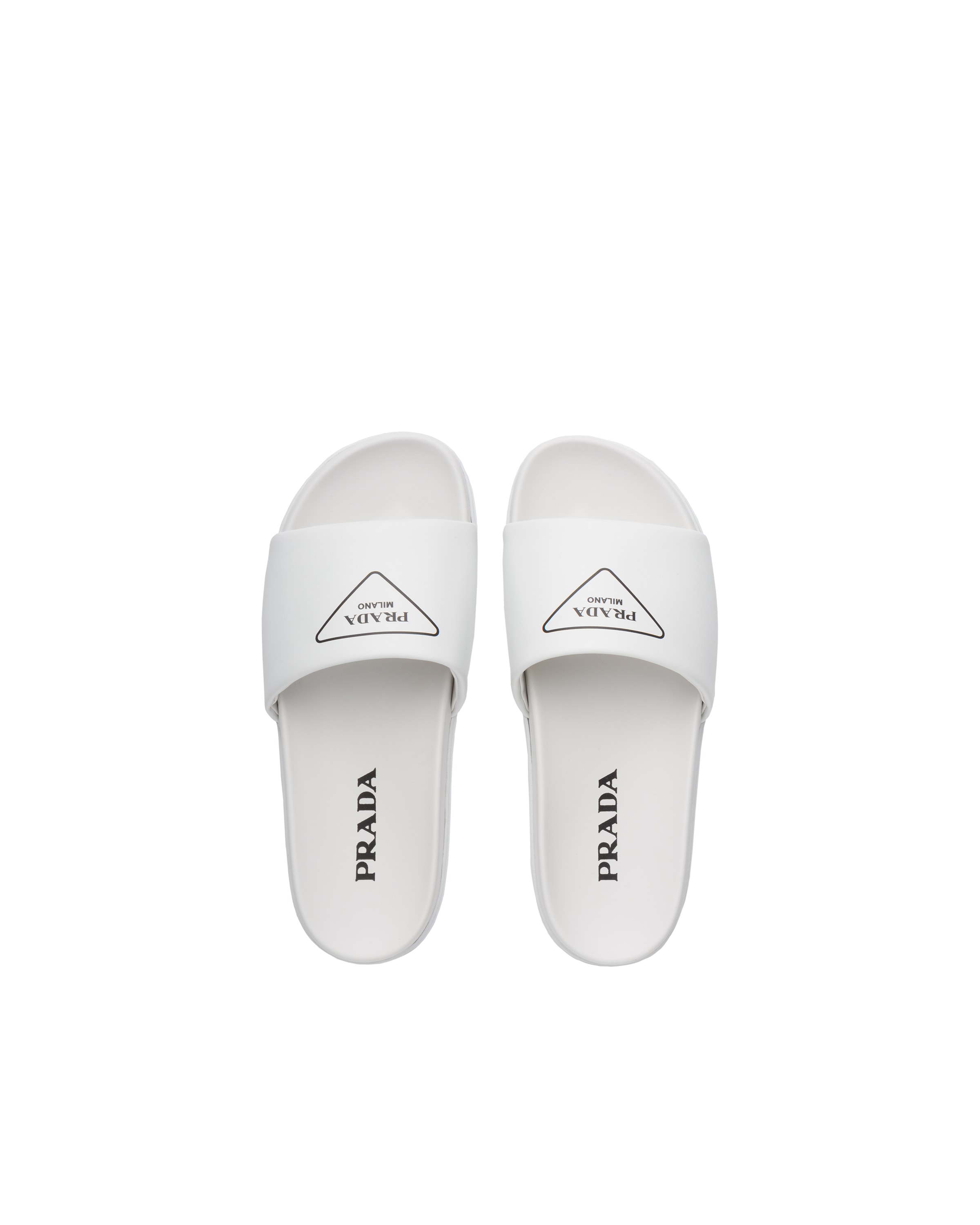 Chinelos em couro Branco | Prada