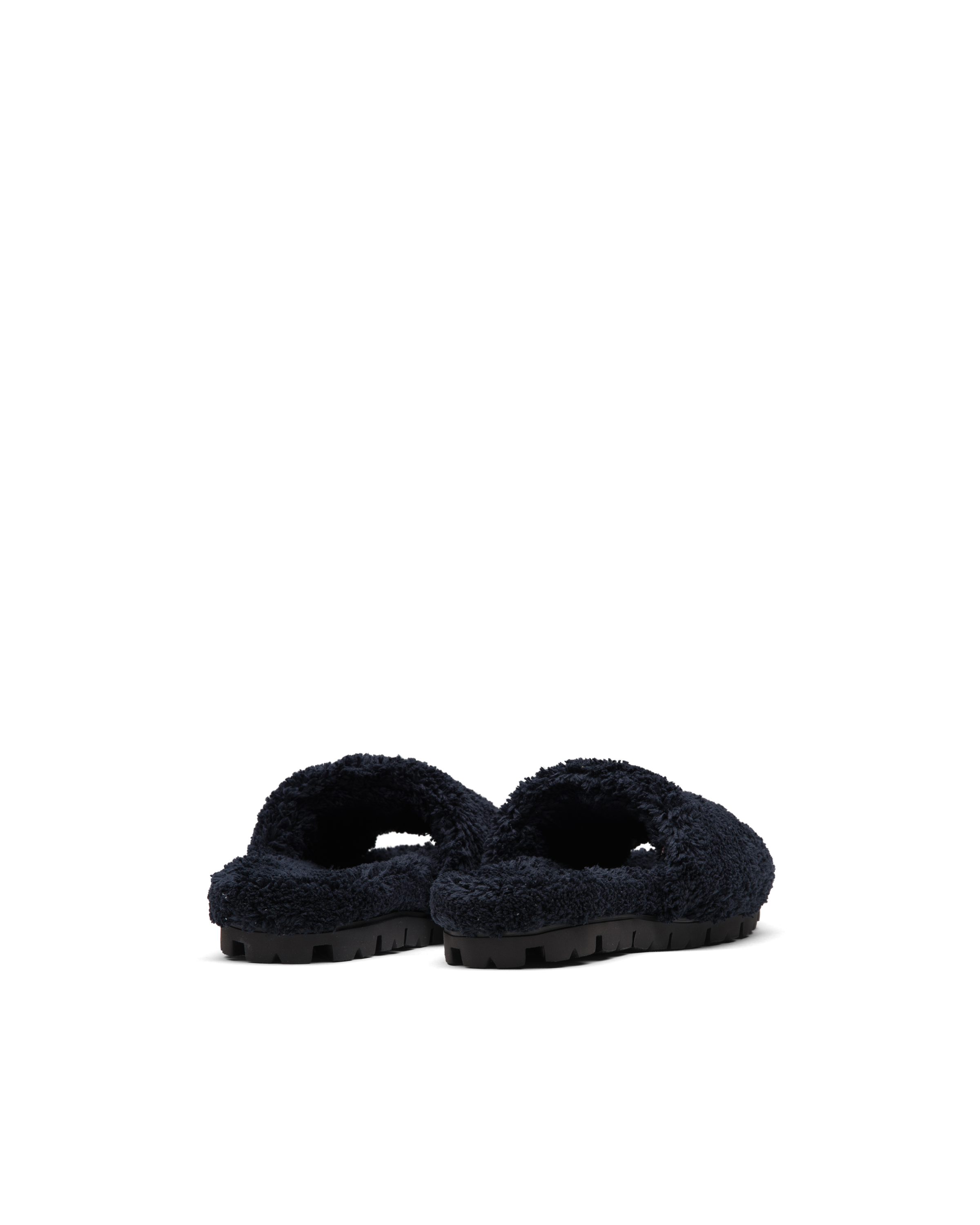 Black/white Terry cloth slides | Prada