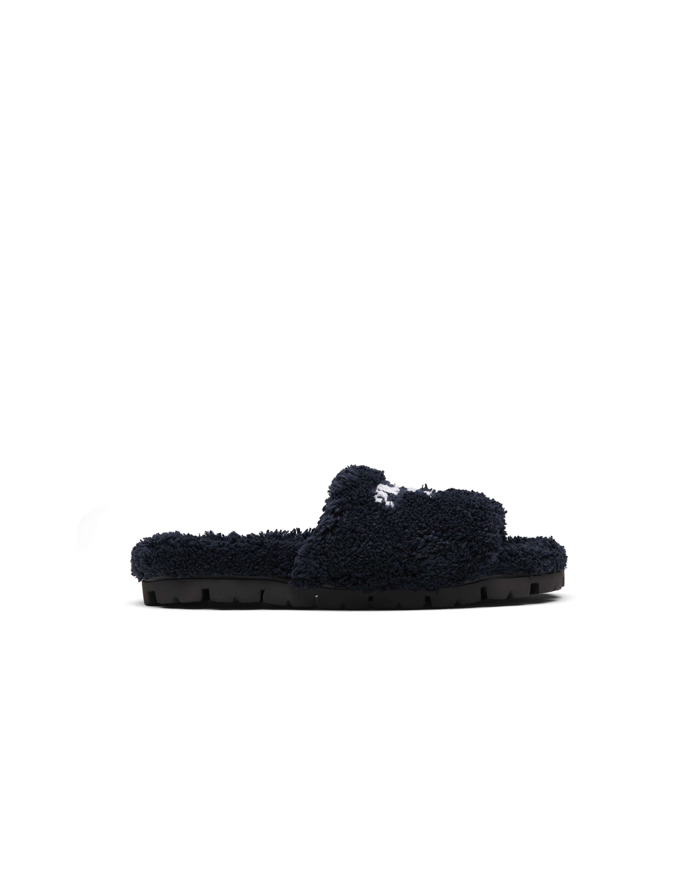 Black/white Terry cloth slides | Prada