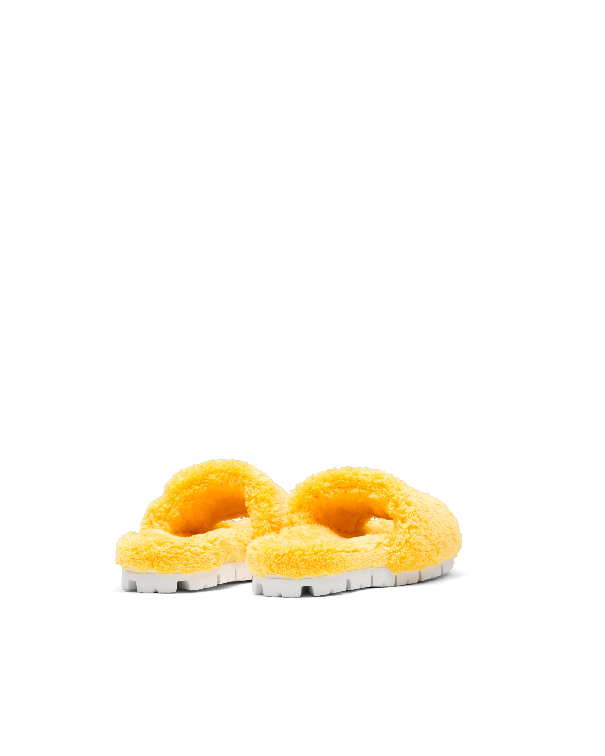 Yellow/black Terry cloth slides | Prada