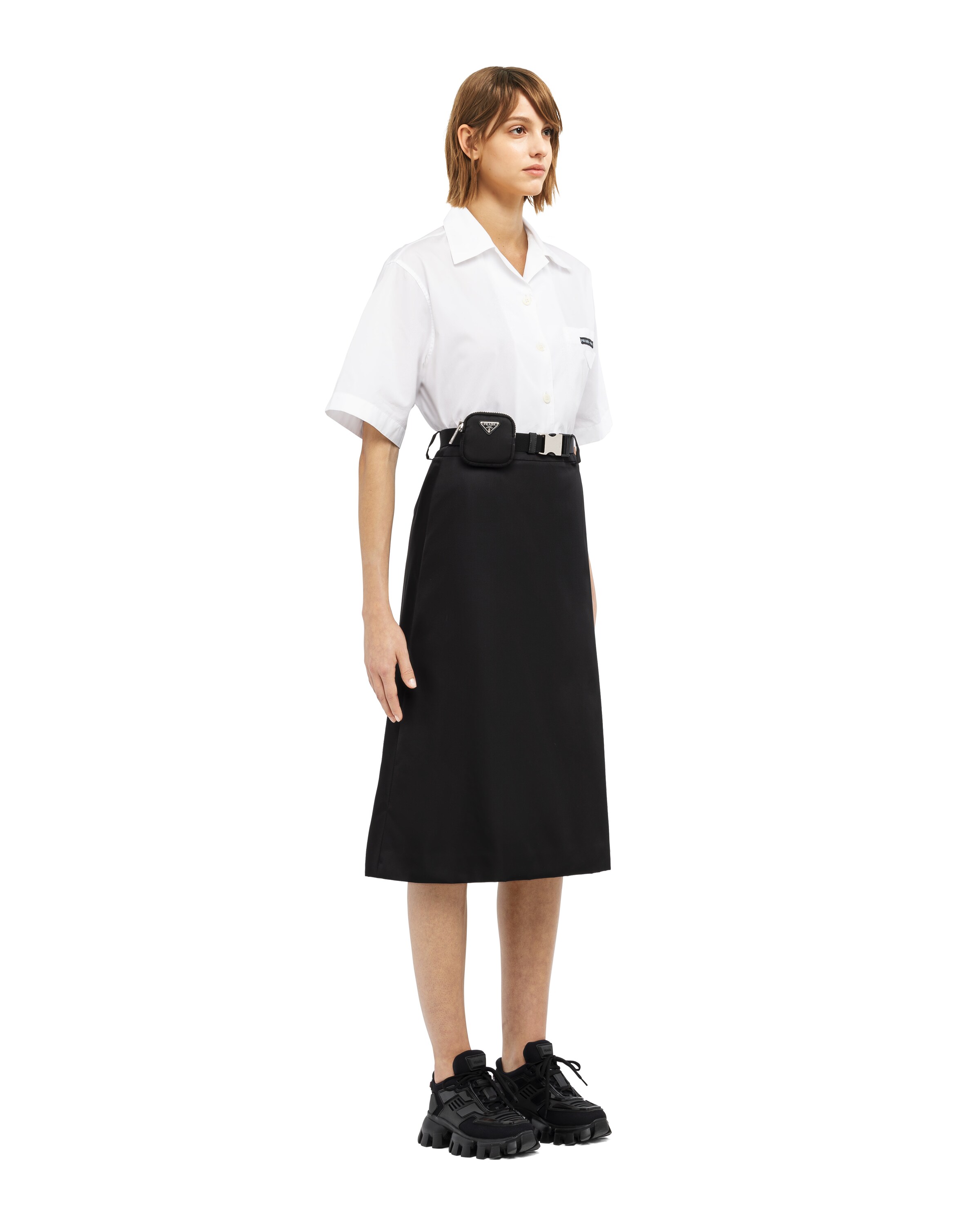 Black Re-Nylon gabardine skirt | Prada