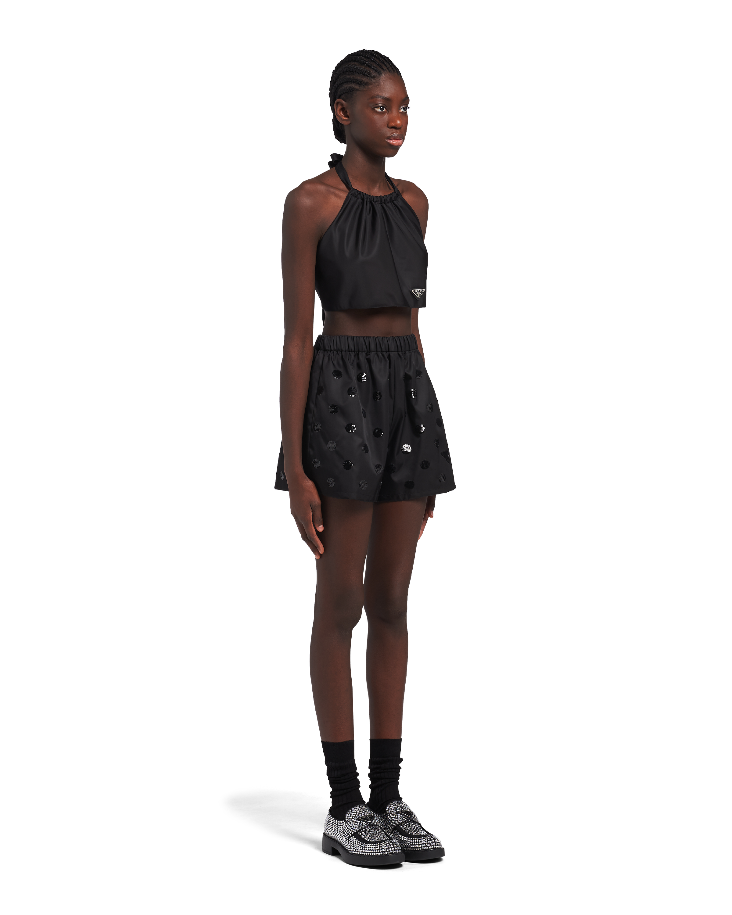Black Re-Nylon sequin shorts | Prada