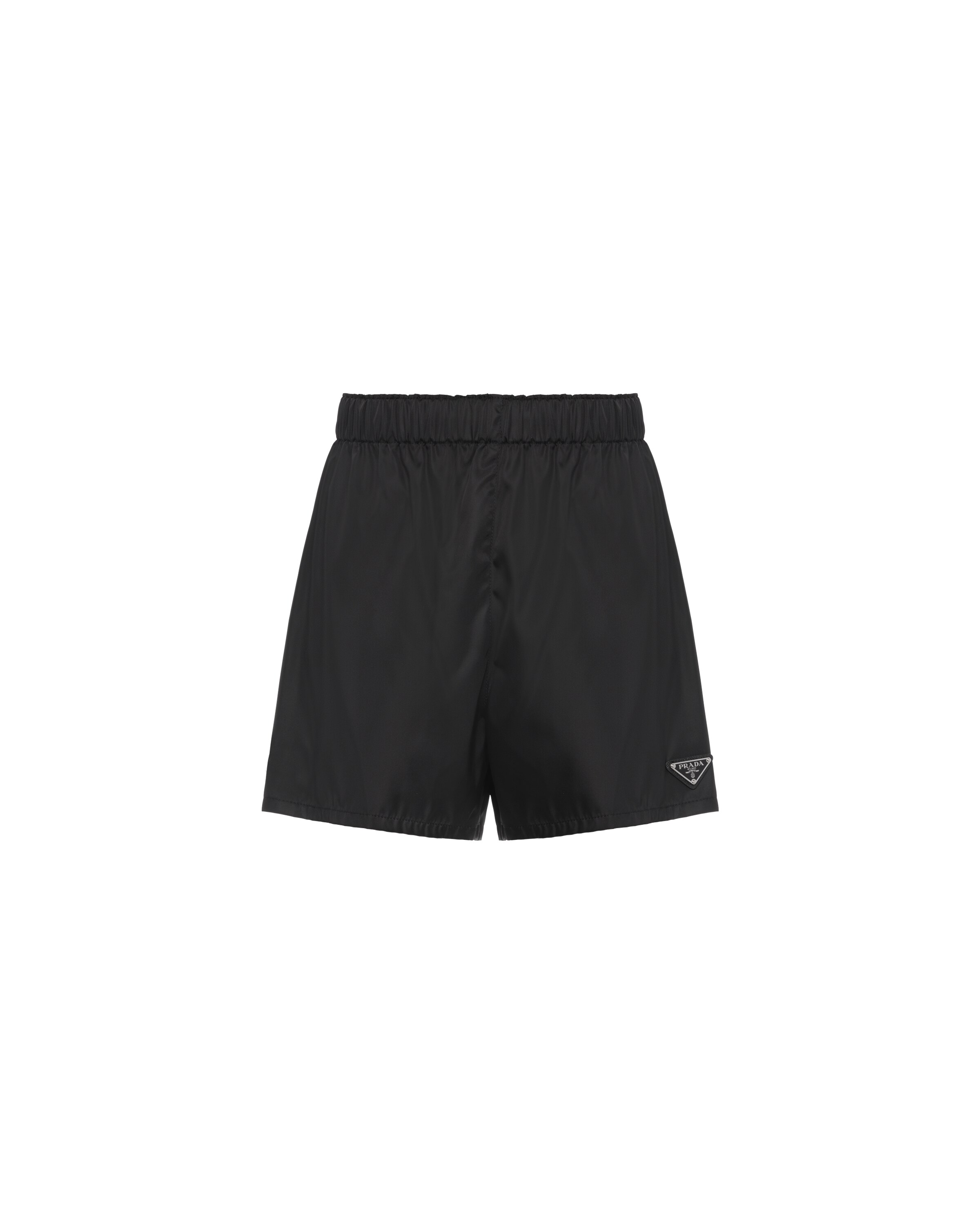 Black Re-Nylon gabardine shorts | Prada