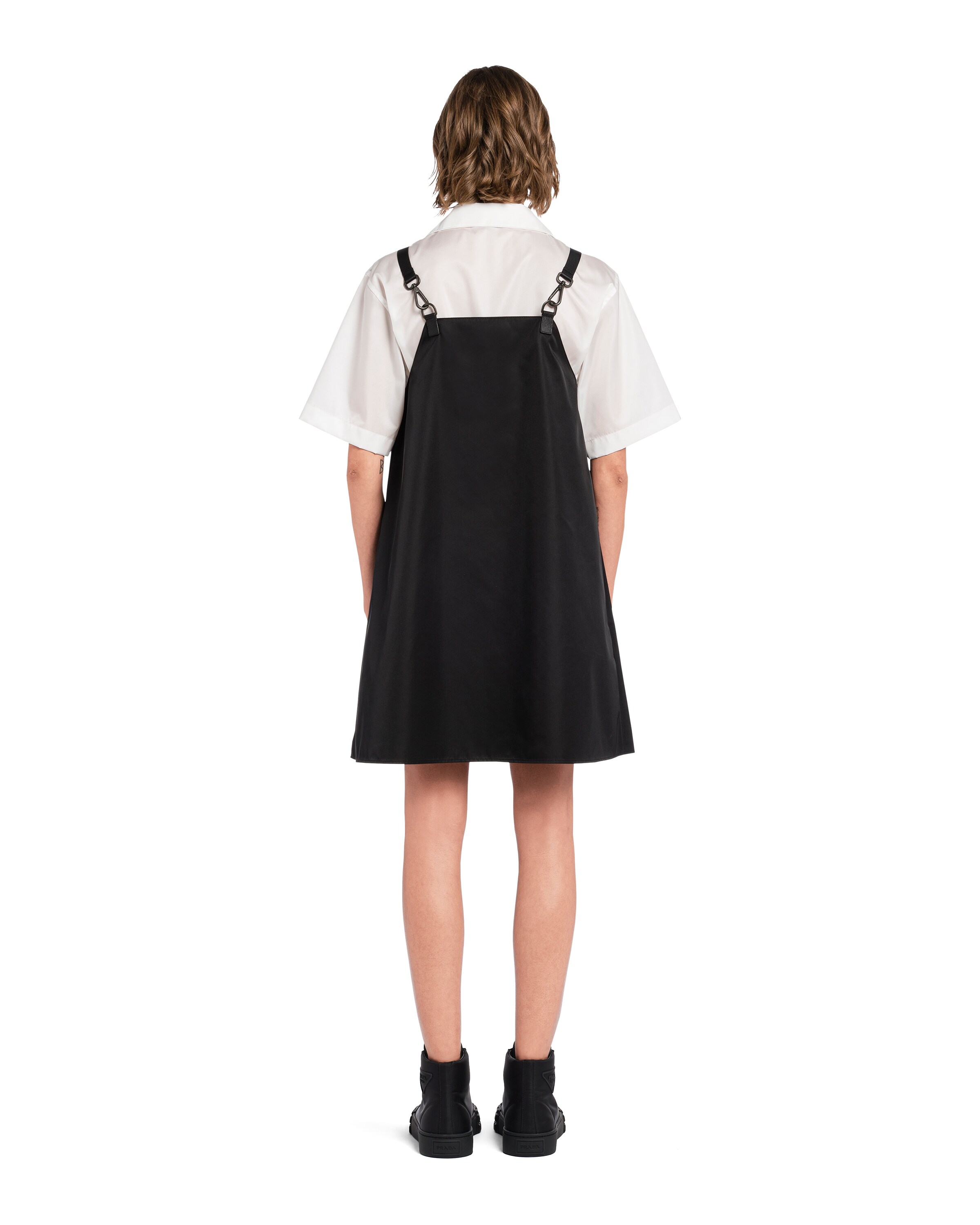 Black Sleeveless Re-Nylon Gabardine dress | Prada