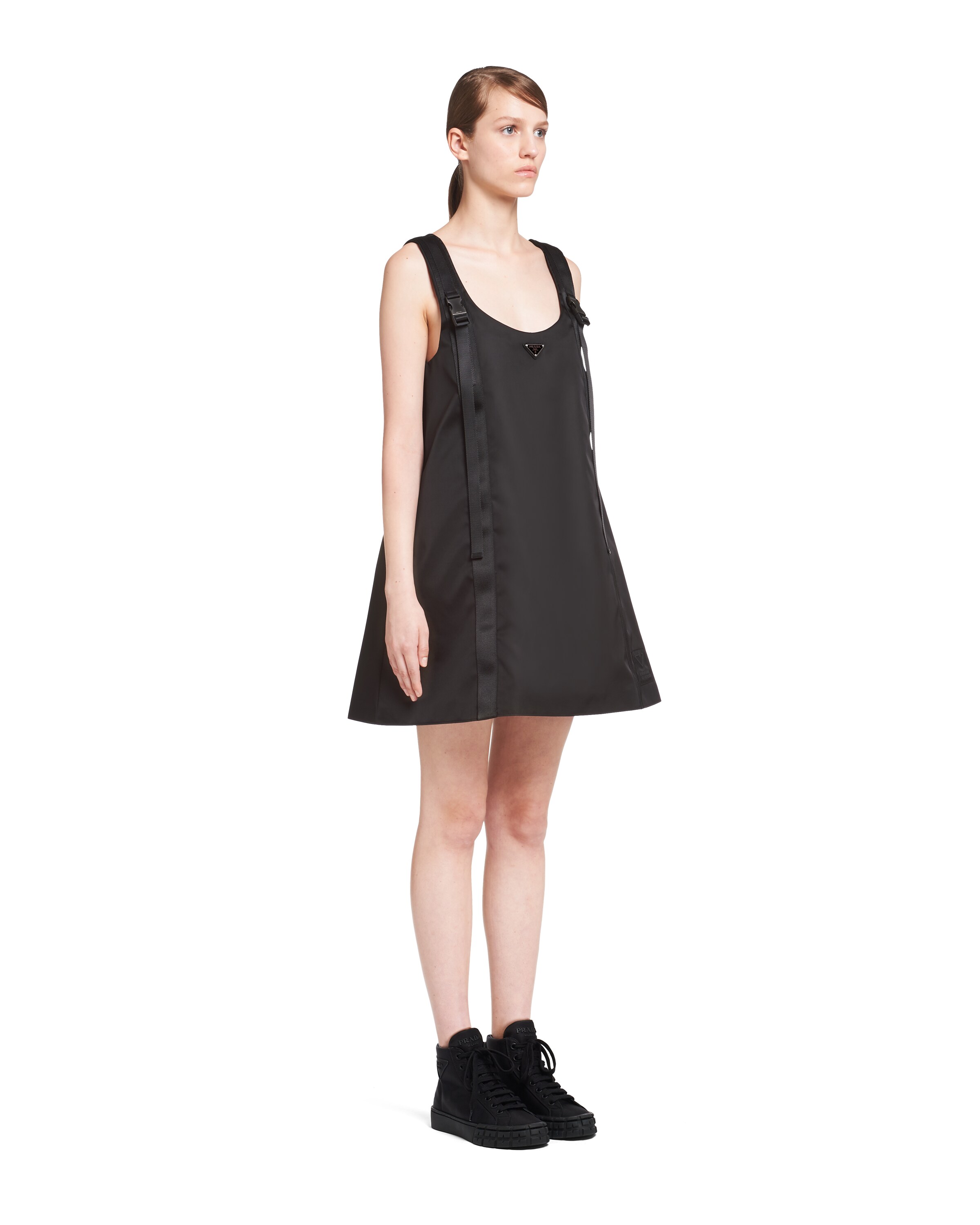 Black Re-Nylon Gabardine sleeveless dress | Prada