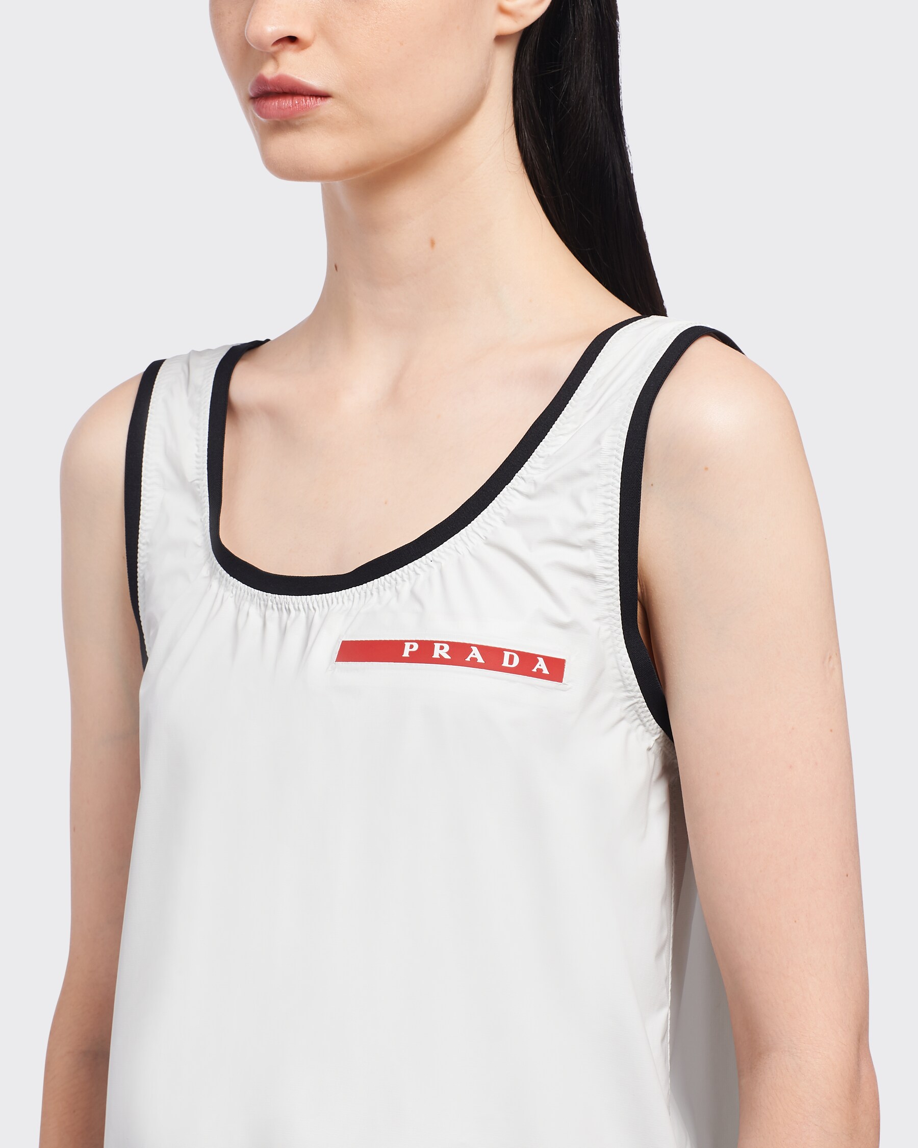Chalk White Light Re-nylon Tank Top | PRADA