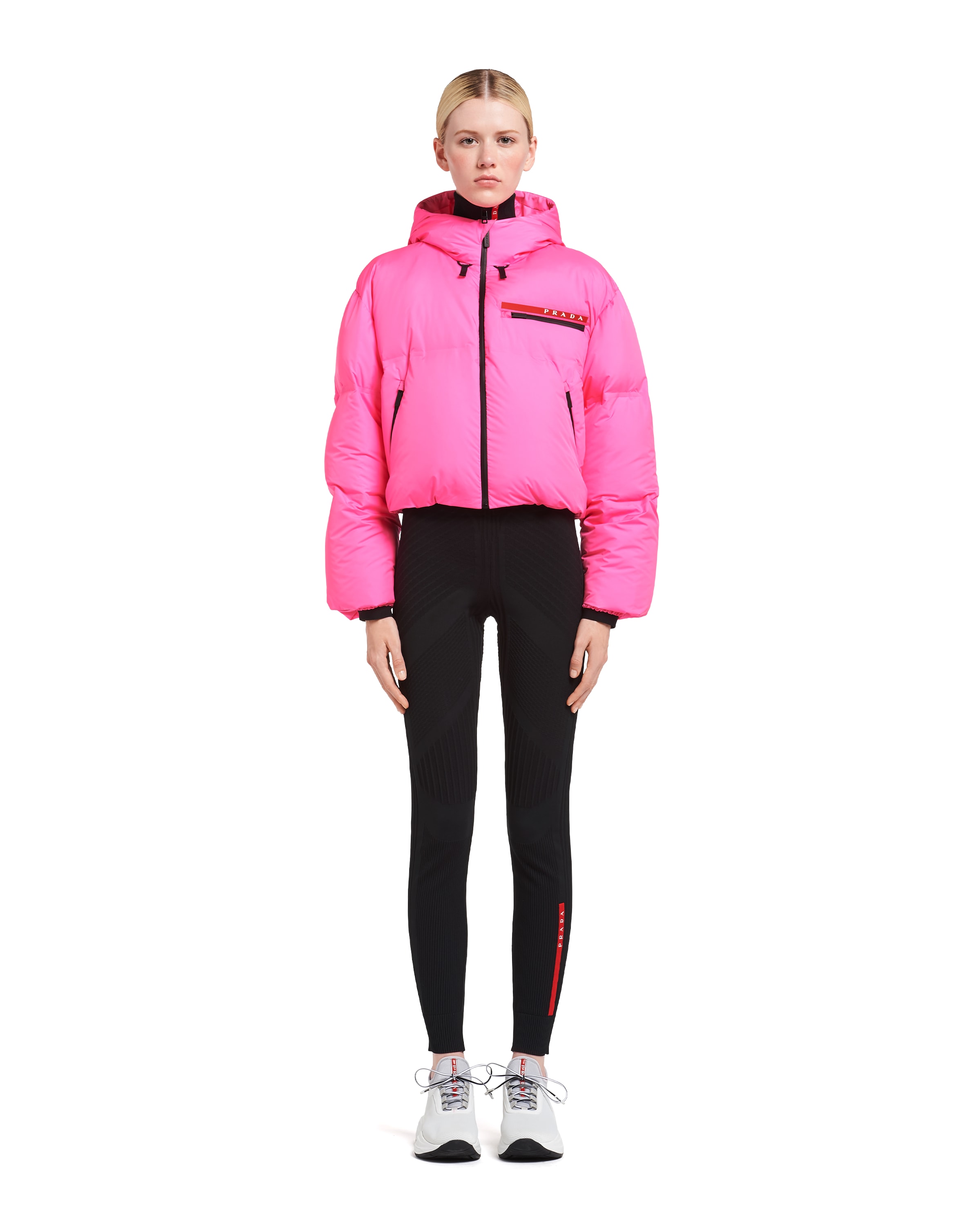 Pink Technical Nylon puffer jacket | Prada