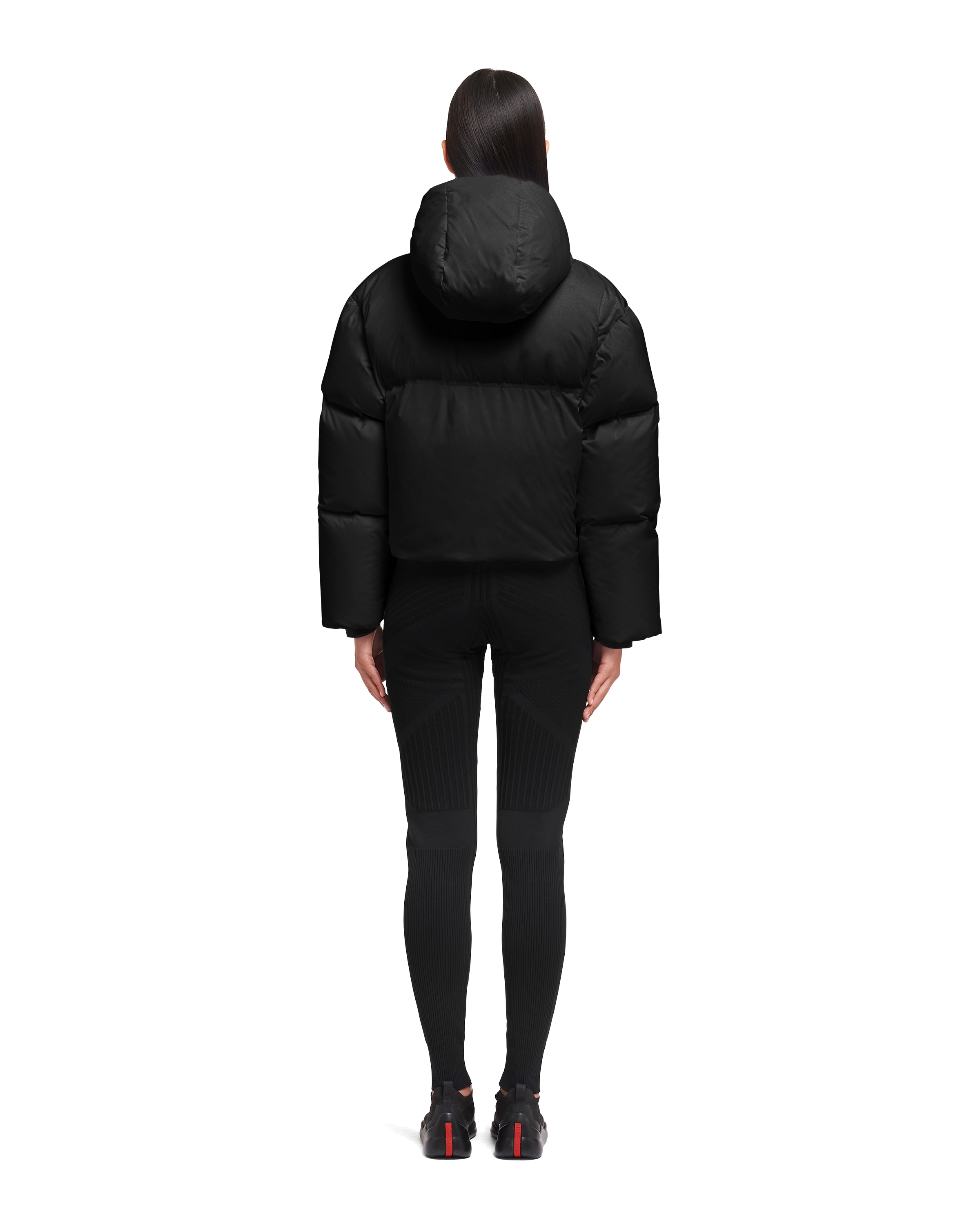 Black Light Polyester hooded puffer jacket | Prada