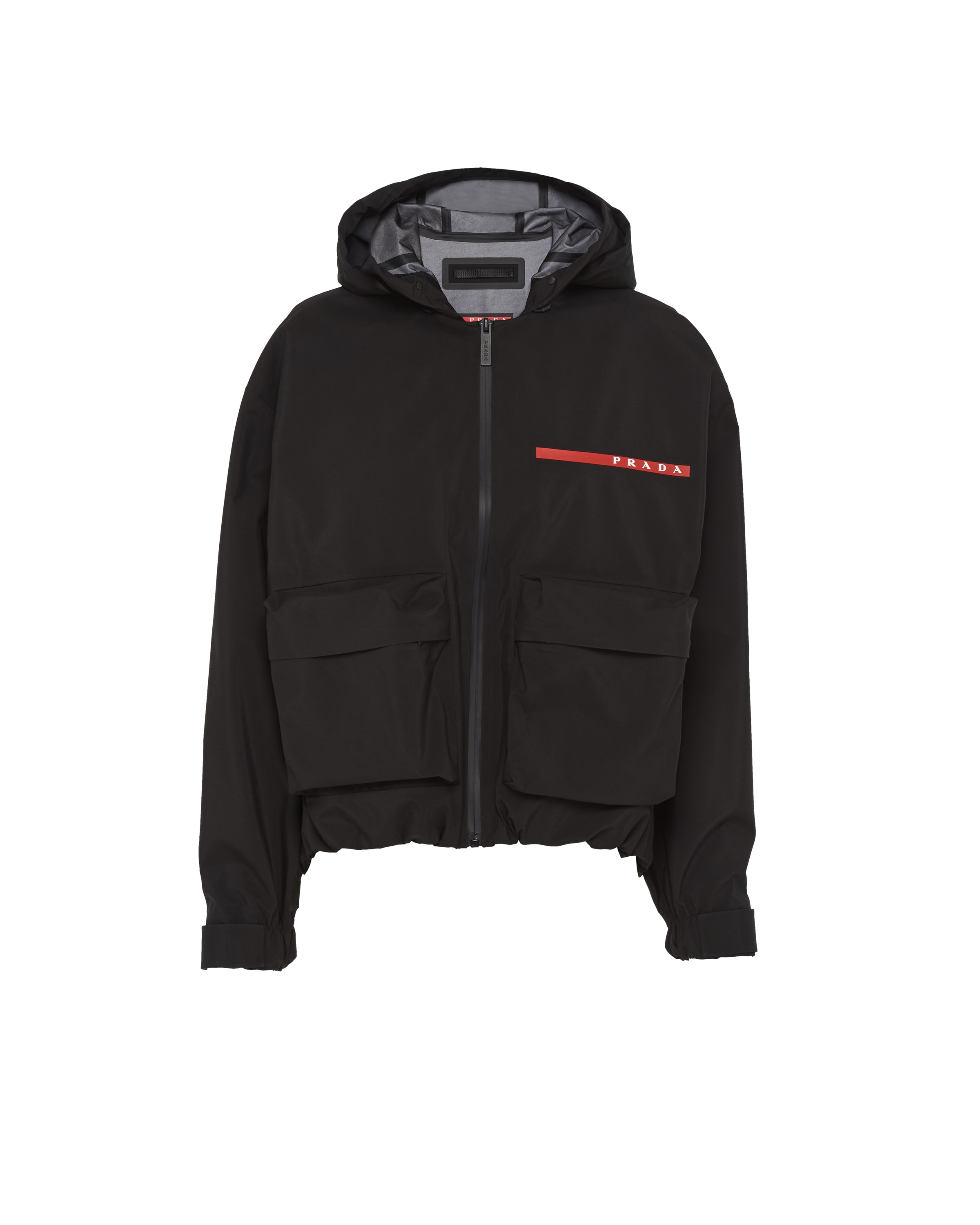 Black Technical fabric cargo jacket | Prada