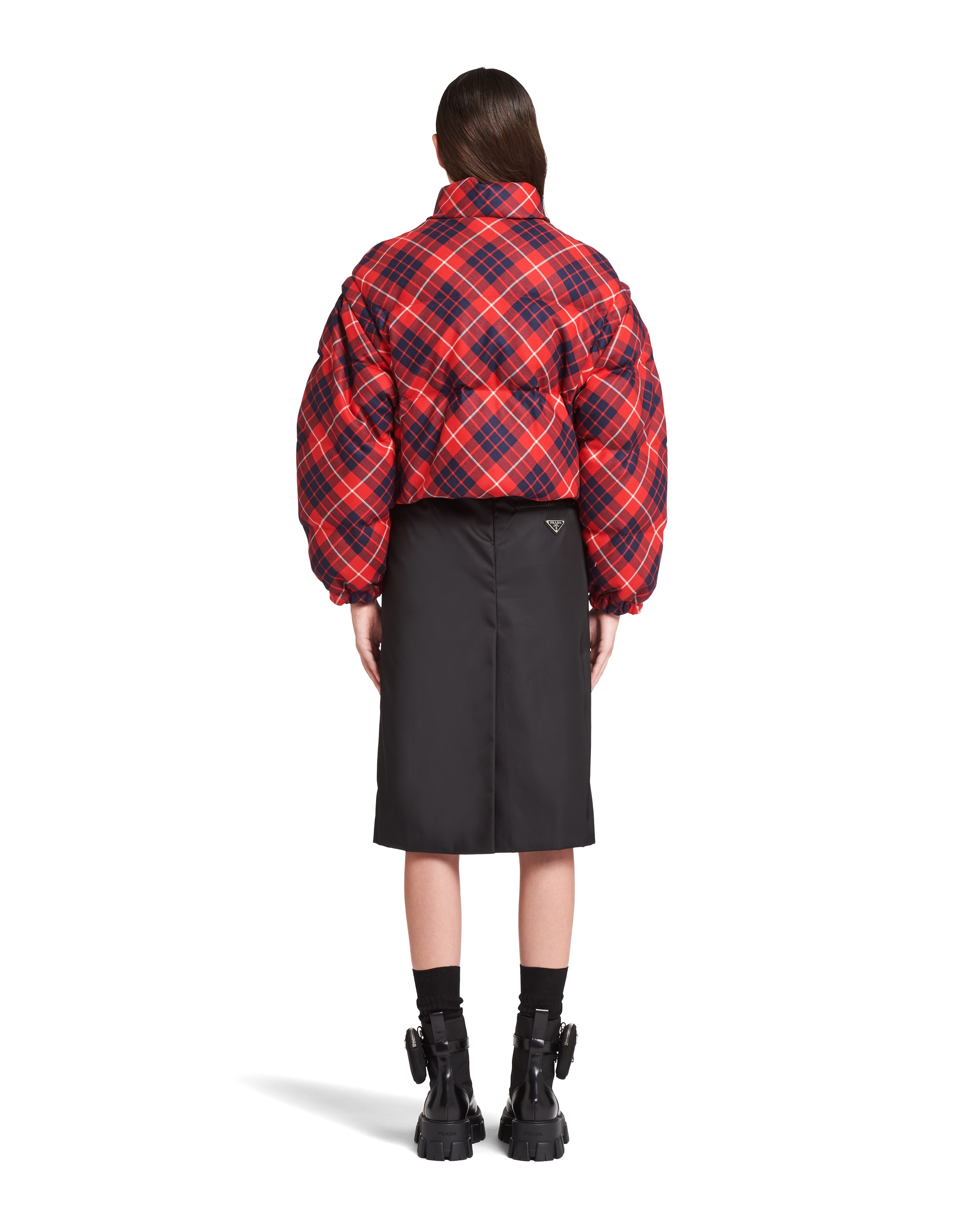 Plaid puffer jacket | Prada
