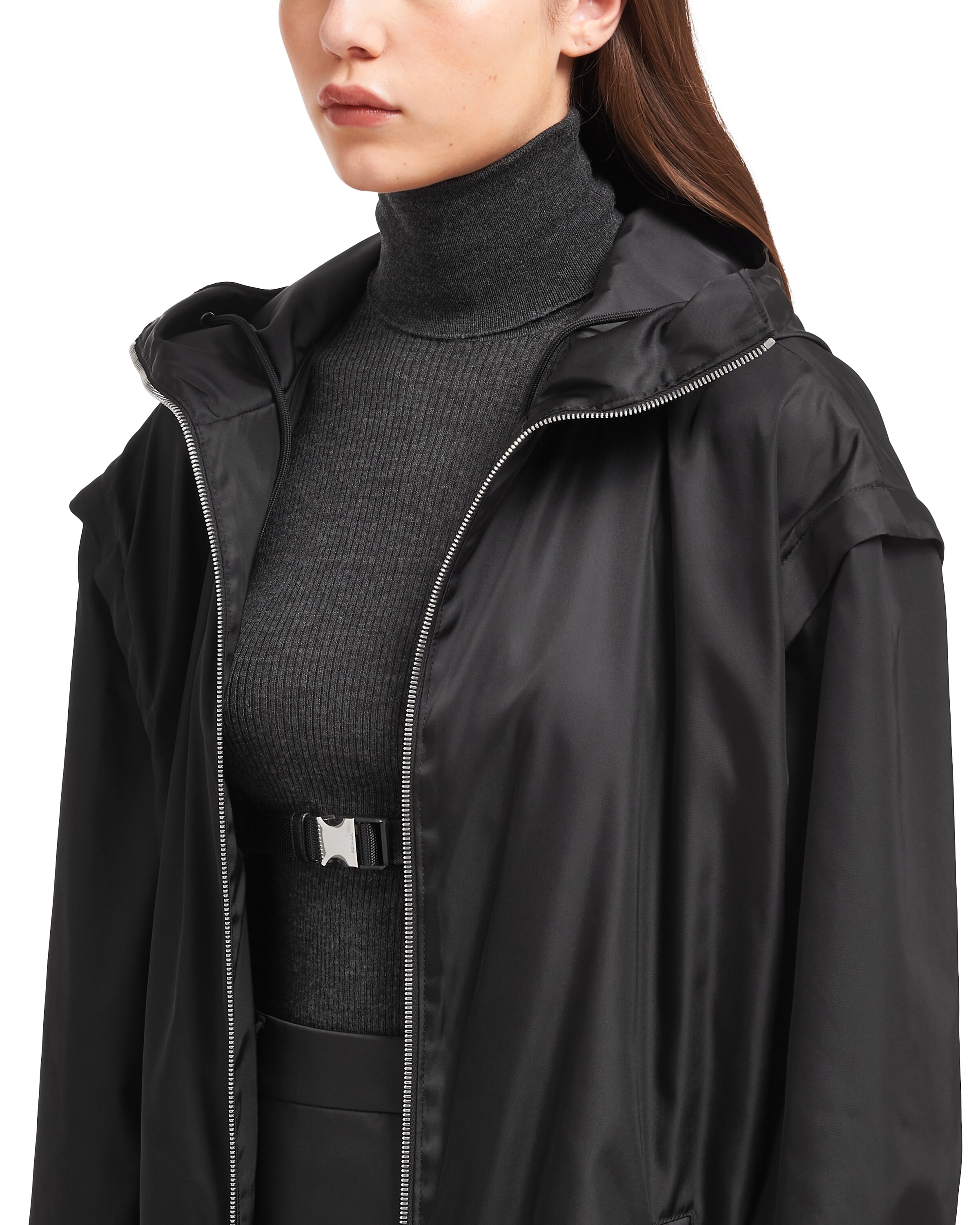 Black Re-Nylon gabardine parka | Prada