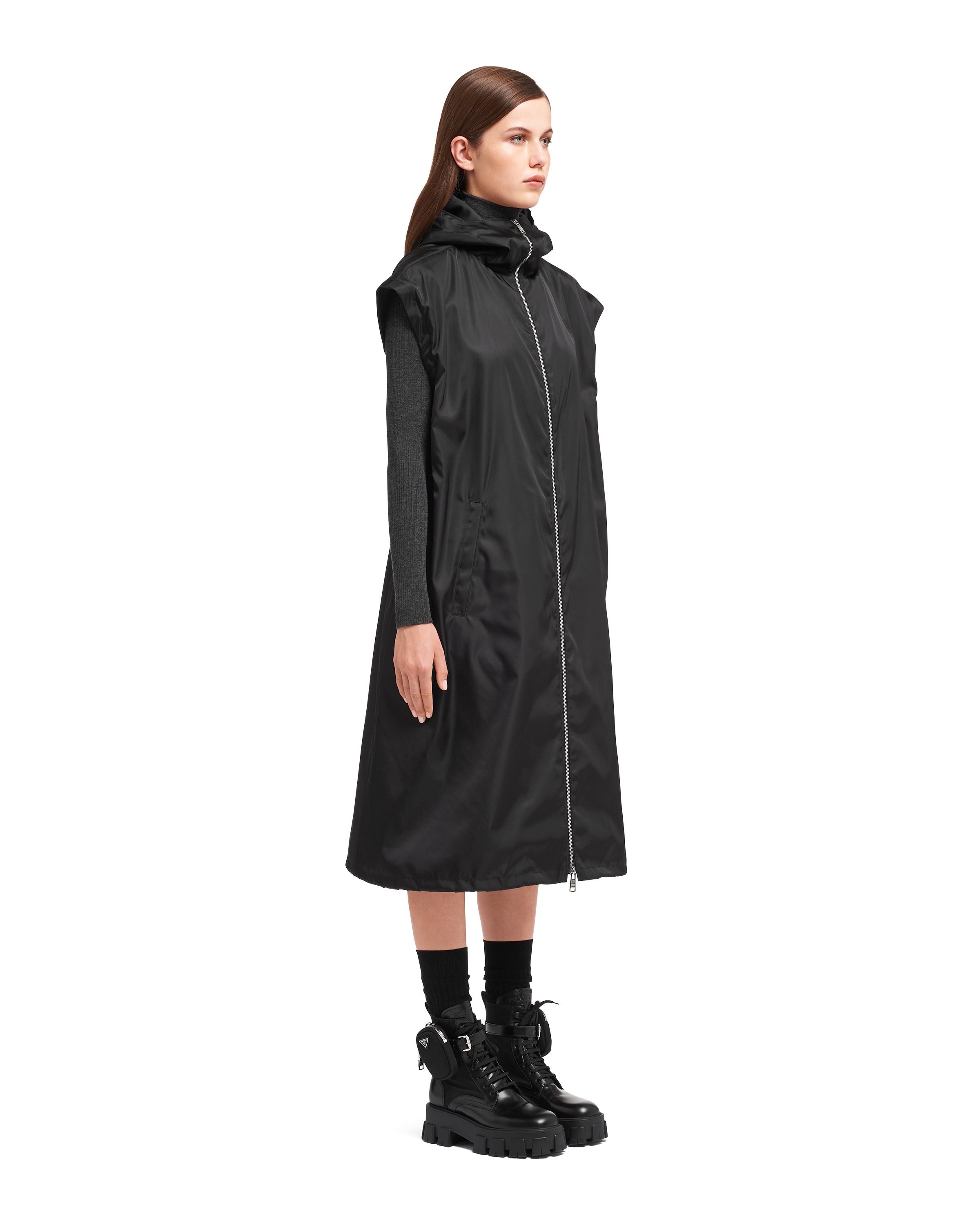 Black Re-Nylon gabardine parka | Prada