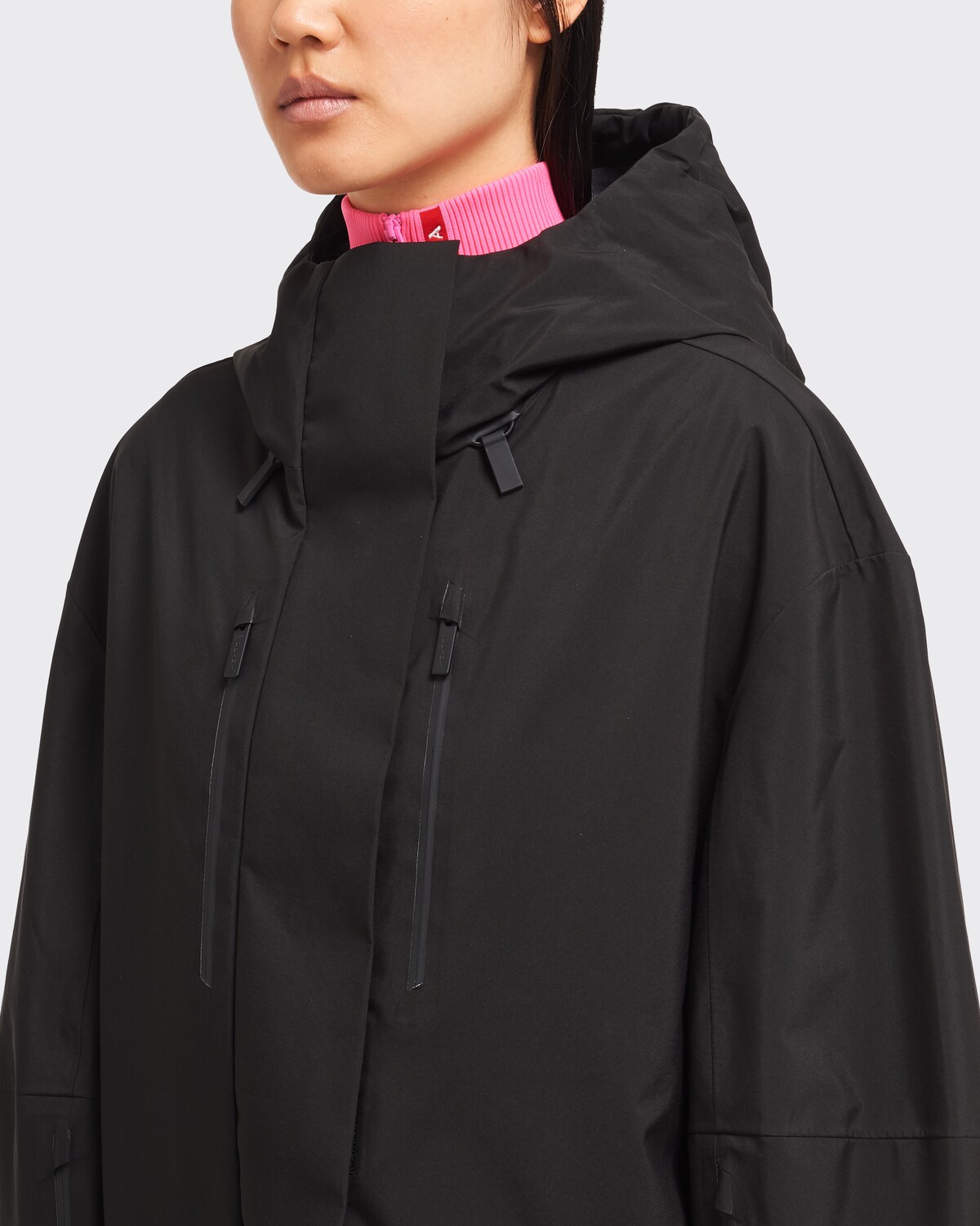 Black Extreme-tex Hooded Raincoat | PRADA