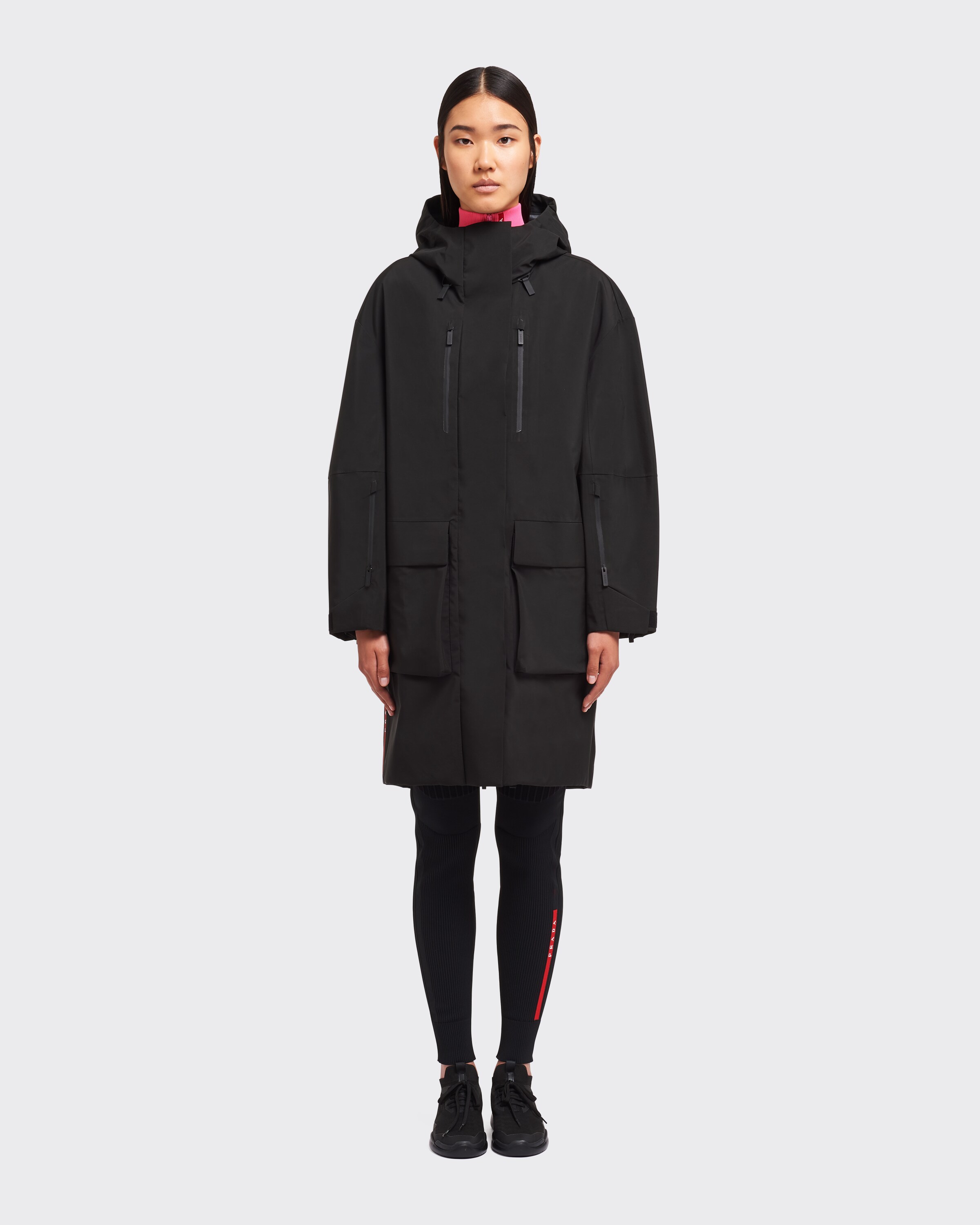 Black Extreme-tex Hooded Raincoat | PRADA